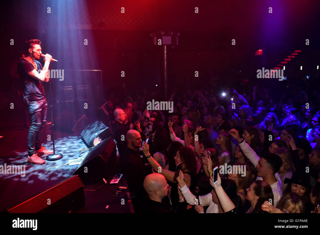 Russian singer Dima Bilan performs on the stage during his American ...