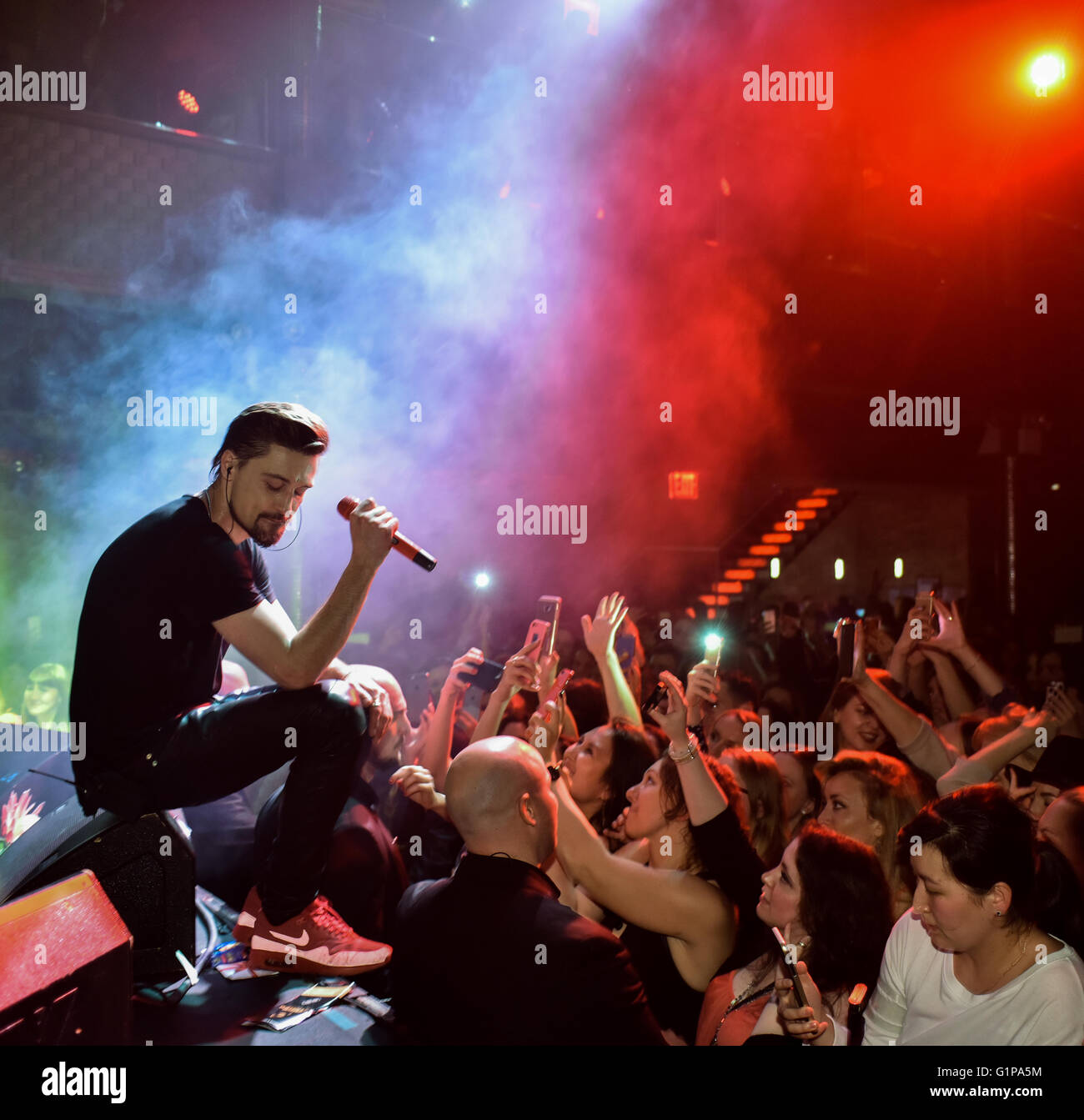 Russian singer Dima Bilan performs on the stage during his American ...