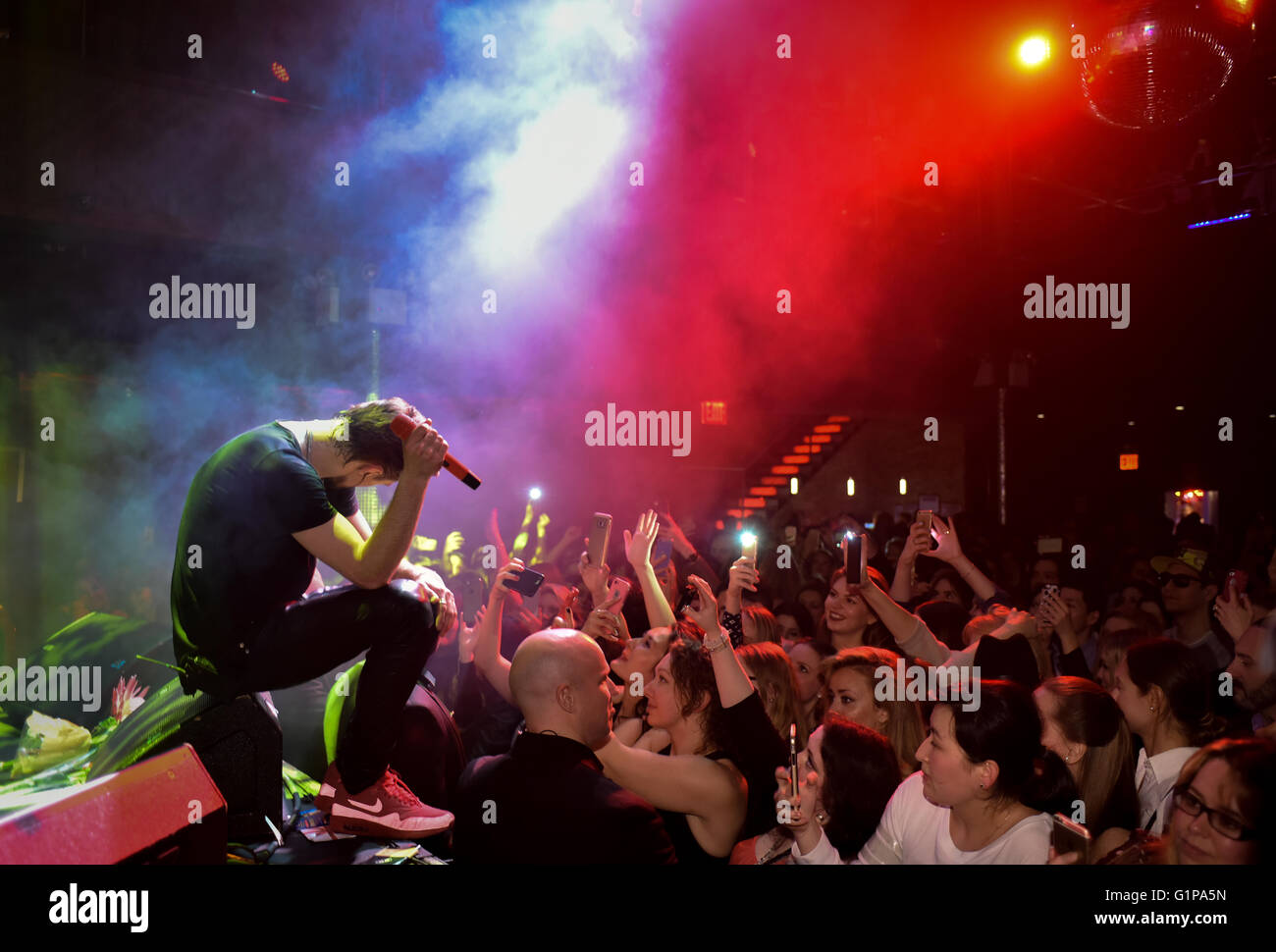 Russian singer Dima Bilan performs on the stage during his American ...