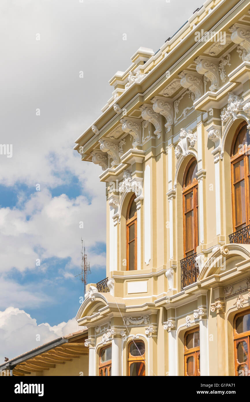 QUITO, ECUADOR, OCTOBER - 2015 - Traditional colonial style buildings ...