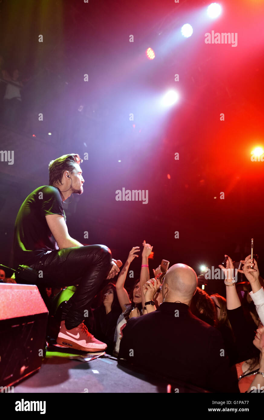 Russian singer Dima Bilan performs on the stage during his American ...