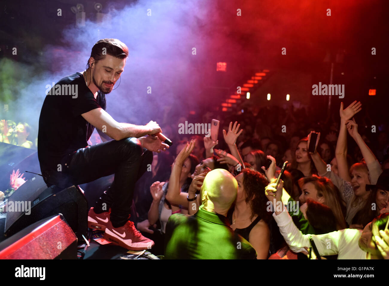 Russian singer Dima Bilan performs on the stage during his American ...