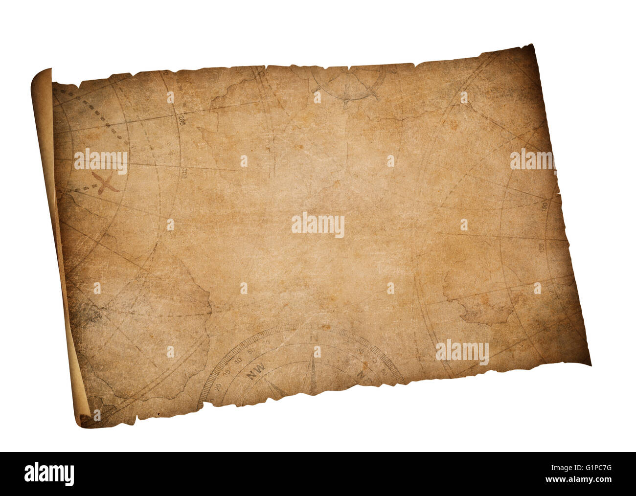 old map isolated with clipping path included Stock Photo - Alamy