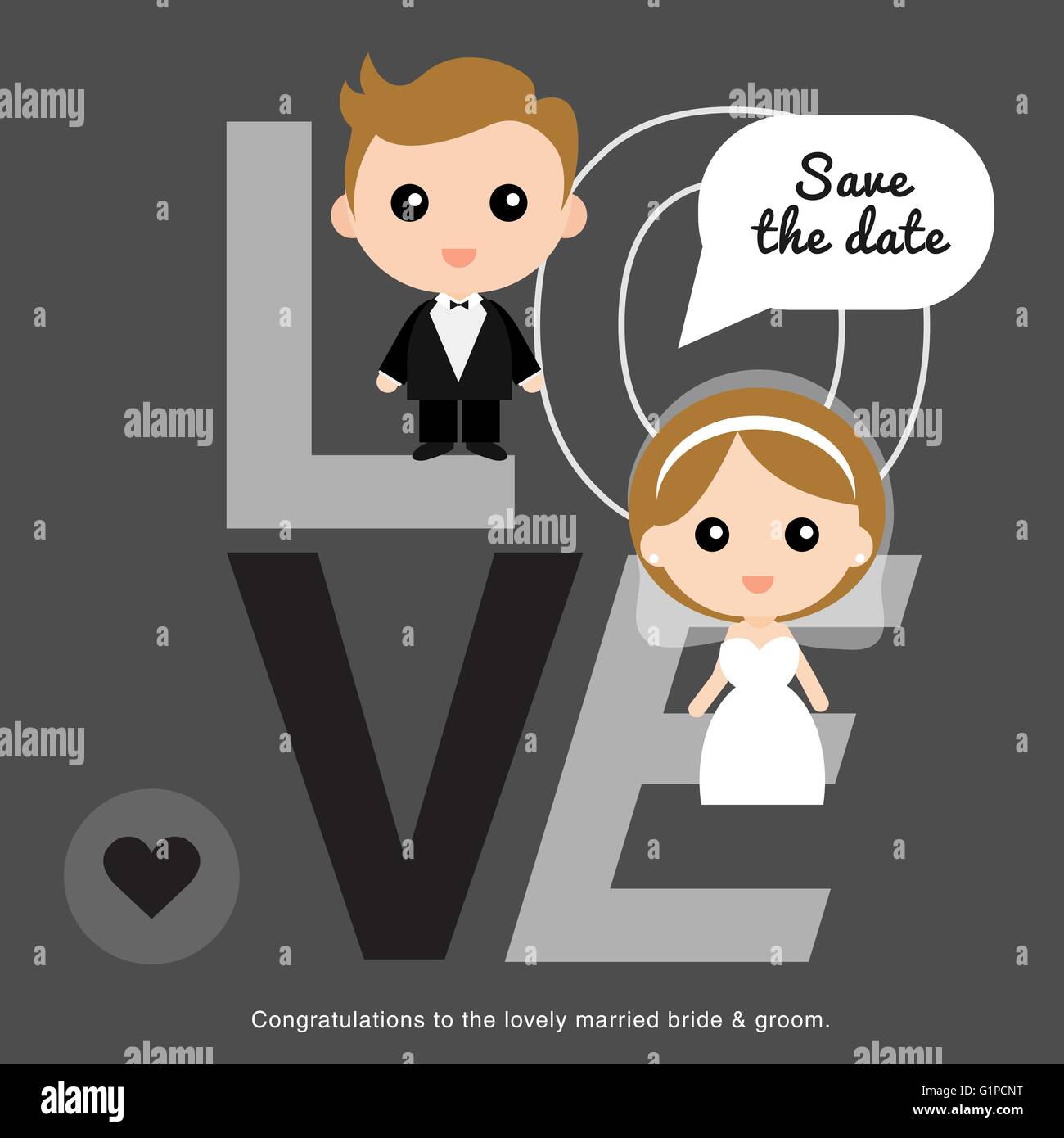 Caucasian bride and groom Stock Vector Images - Alamy