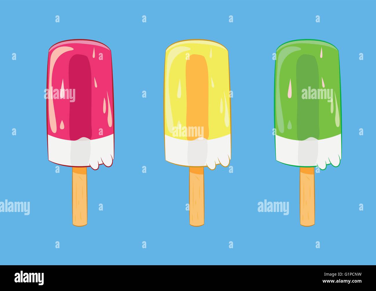 vector illustration of colorful ice cream bar isolated on blue ...