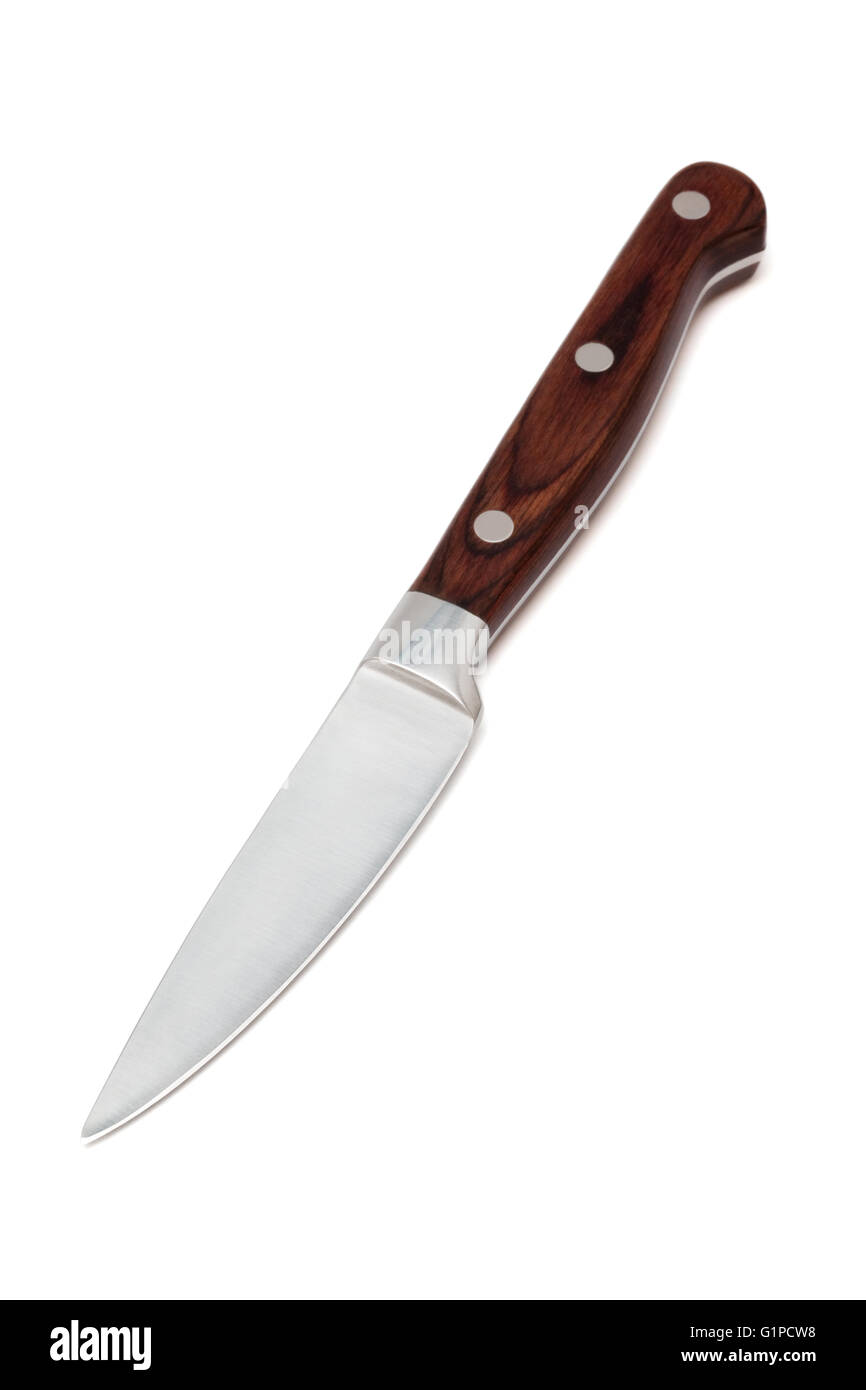 New kitchen knife on a white background Stock Photo - Alamy