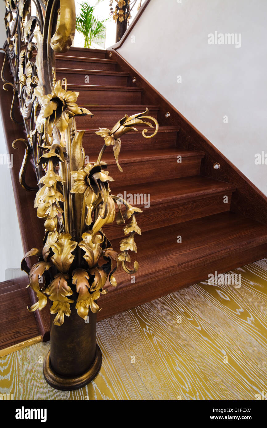 forged a beautiful staircase in a modern apartment Stock Photo - Alamy
