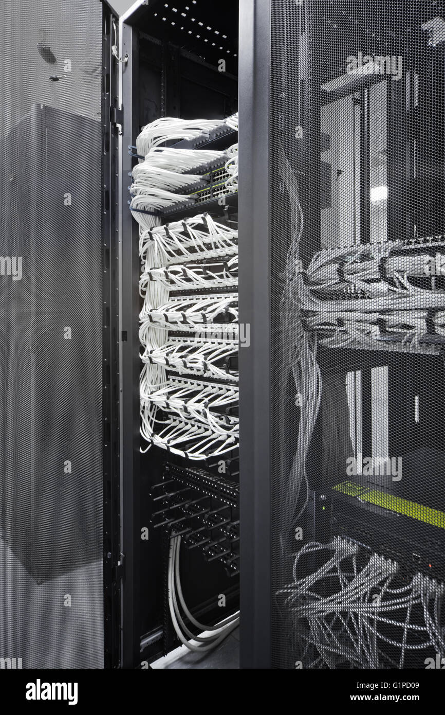 power modern network equipment to new office Stock Photo - Alamy