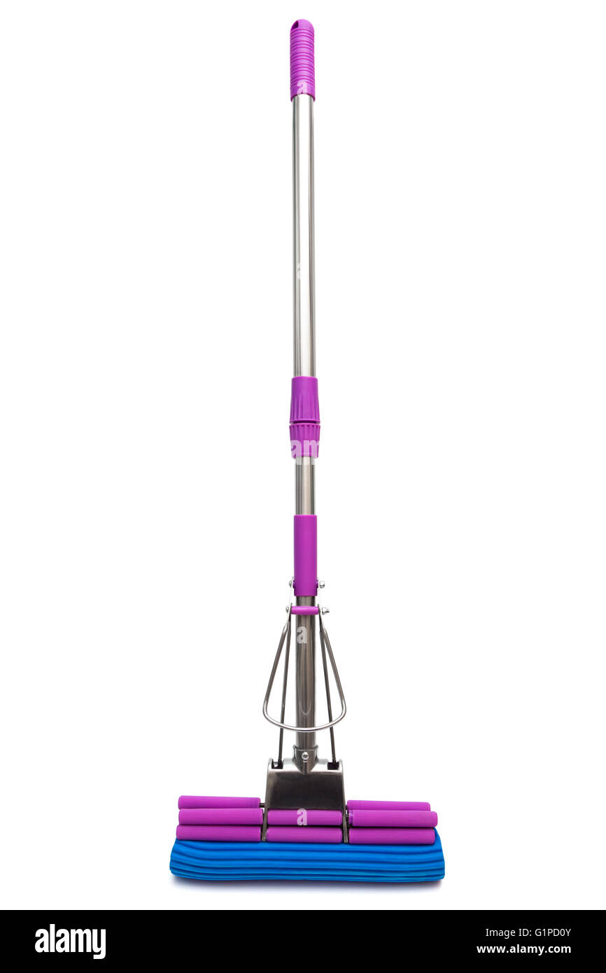 modern mop for washing floors on a white background Stock Photo - Alamy