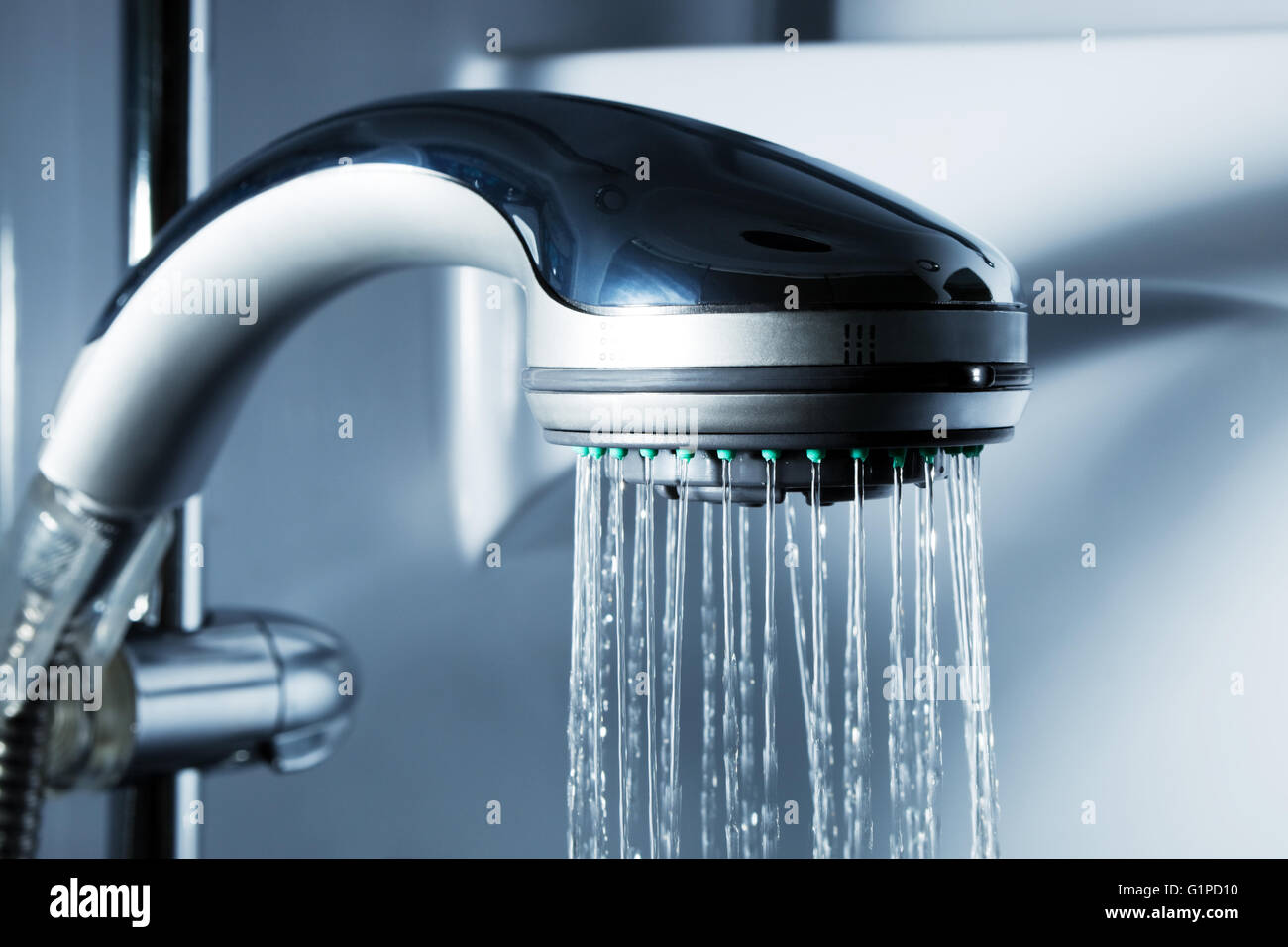 Water from the shower in the modern bathroom Stock Photo - Alamy