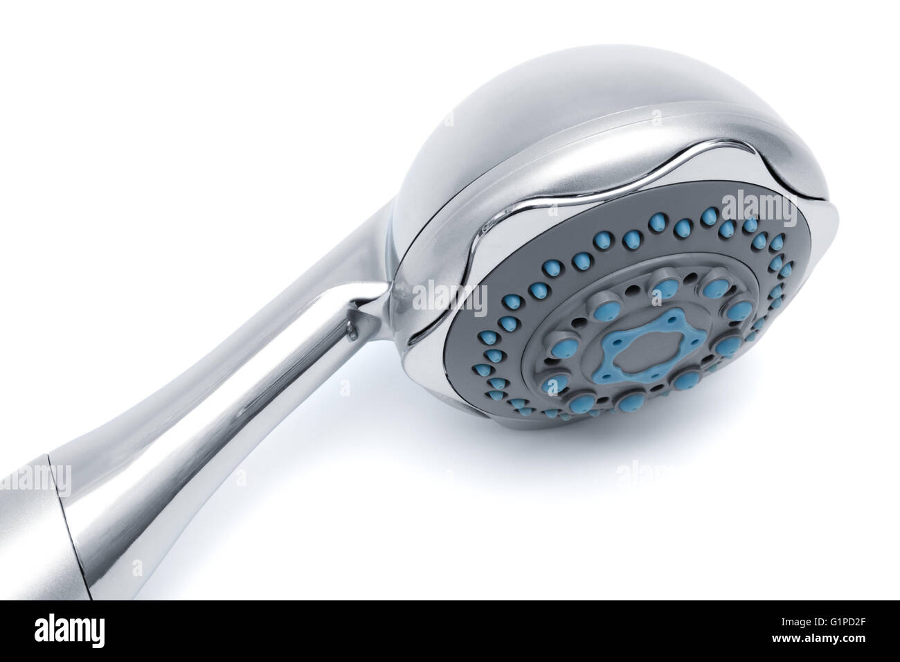 new modern metal shower on white background Stock Photo - Alamy