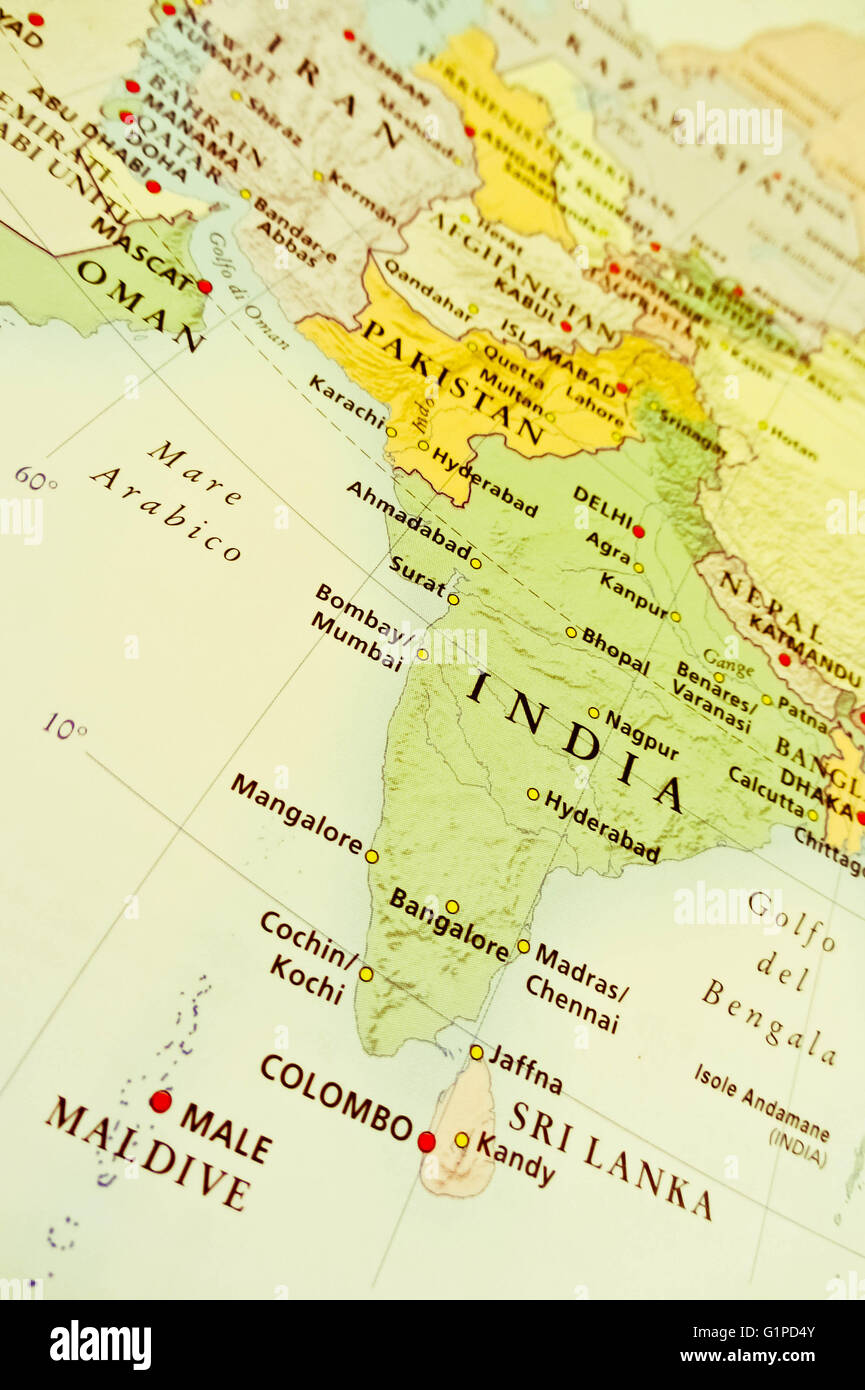 India geographical view Stock Photo - Alamy