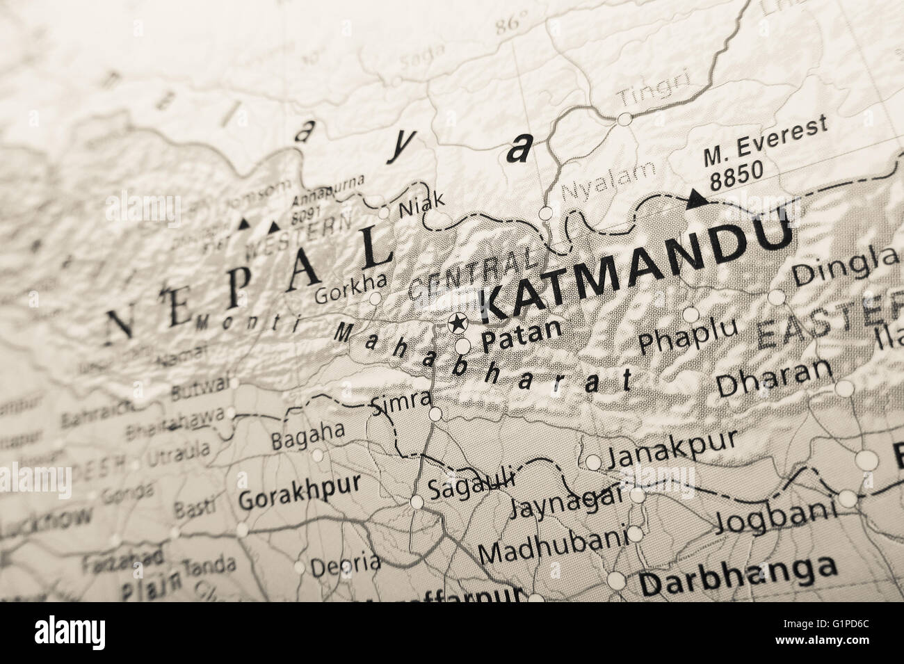 Aerial view of Nepal Stock Photo - Alamy
