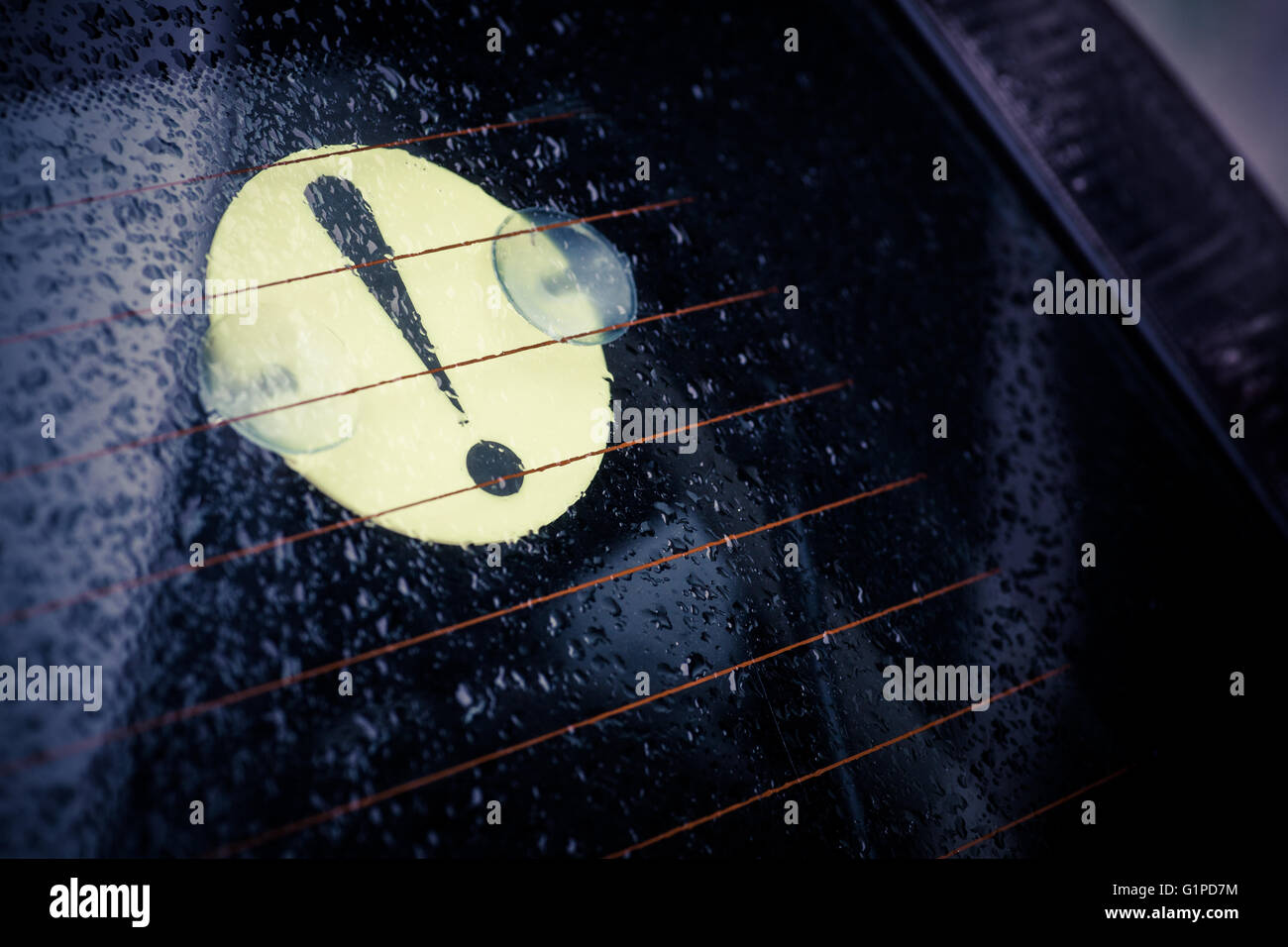 Color image of a beginner driver sign stuck on a car's windshield Stock ...