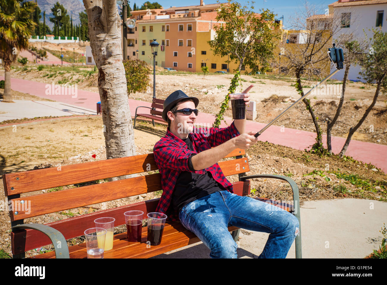 Alcohol Drink Park Bench Stock Photos & Alcohol Drink Park Bench Stock ...