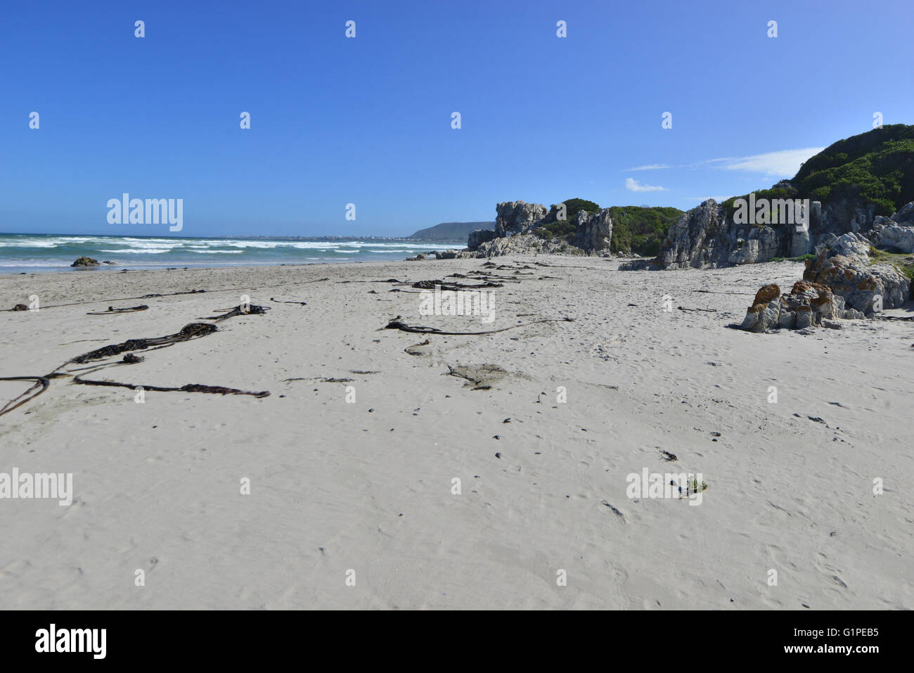 Hermanus bay beach in South Africa on the Western Cape Stock Photo - Alamy