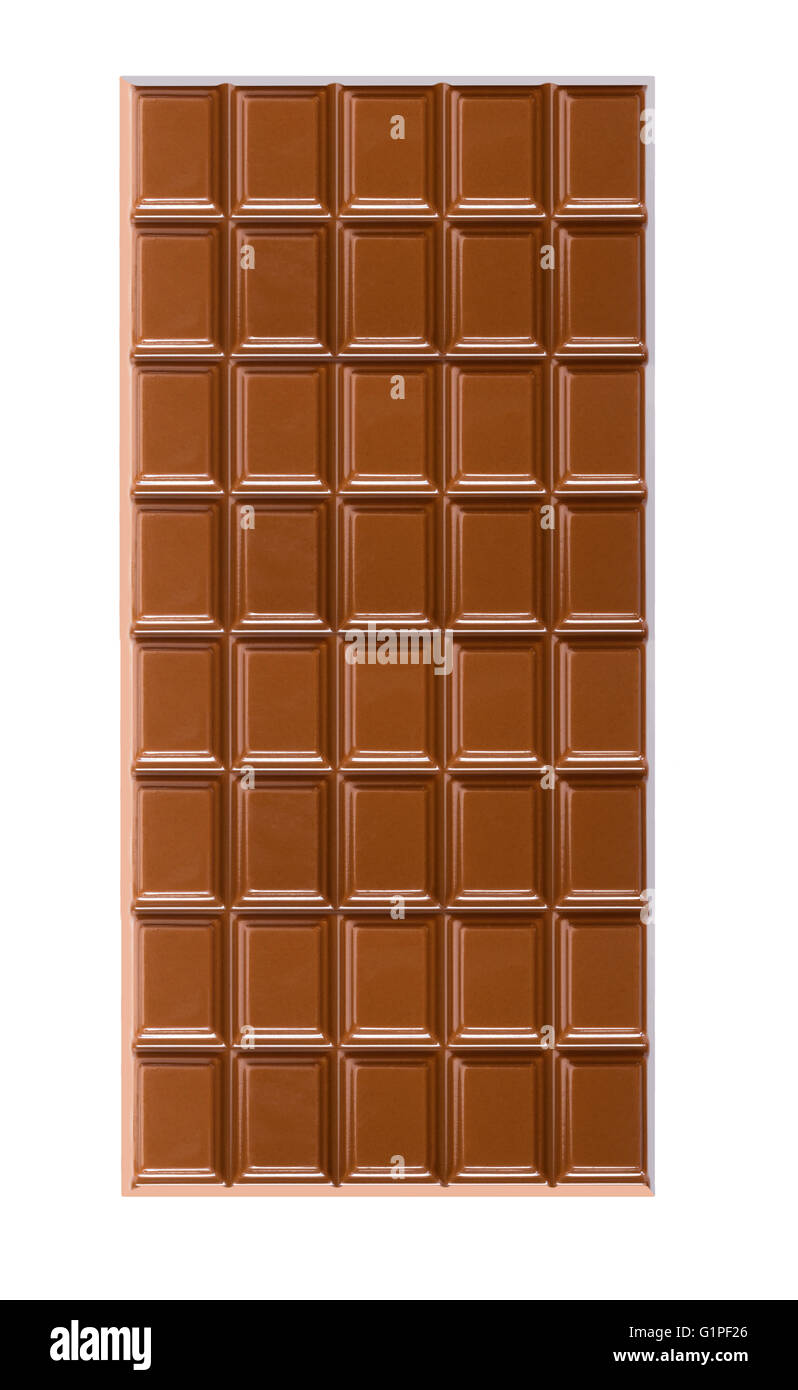 milk chocolate bar close-up isolated on white background Stock Photo ...
