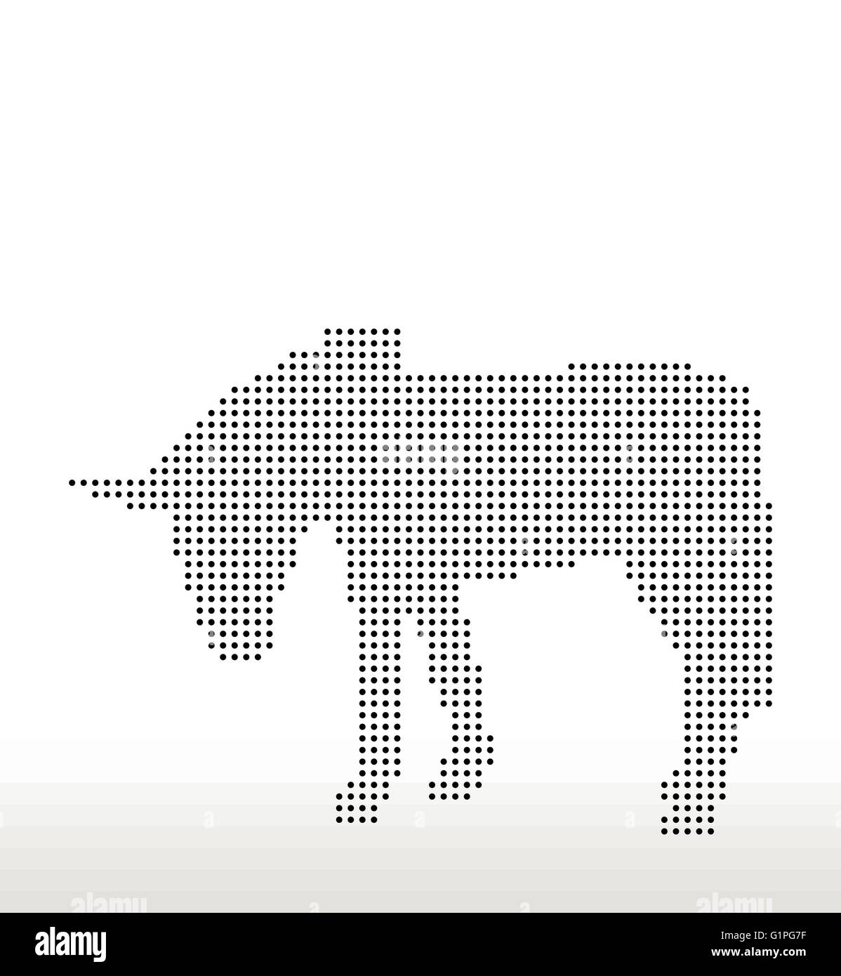 Vector Image, donkey silhouette, in look down pose, isolated on white ...