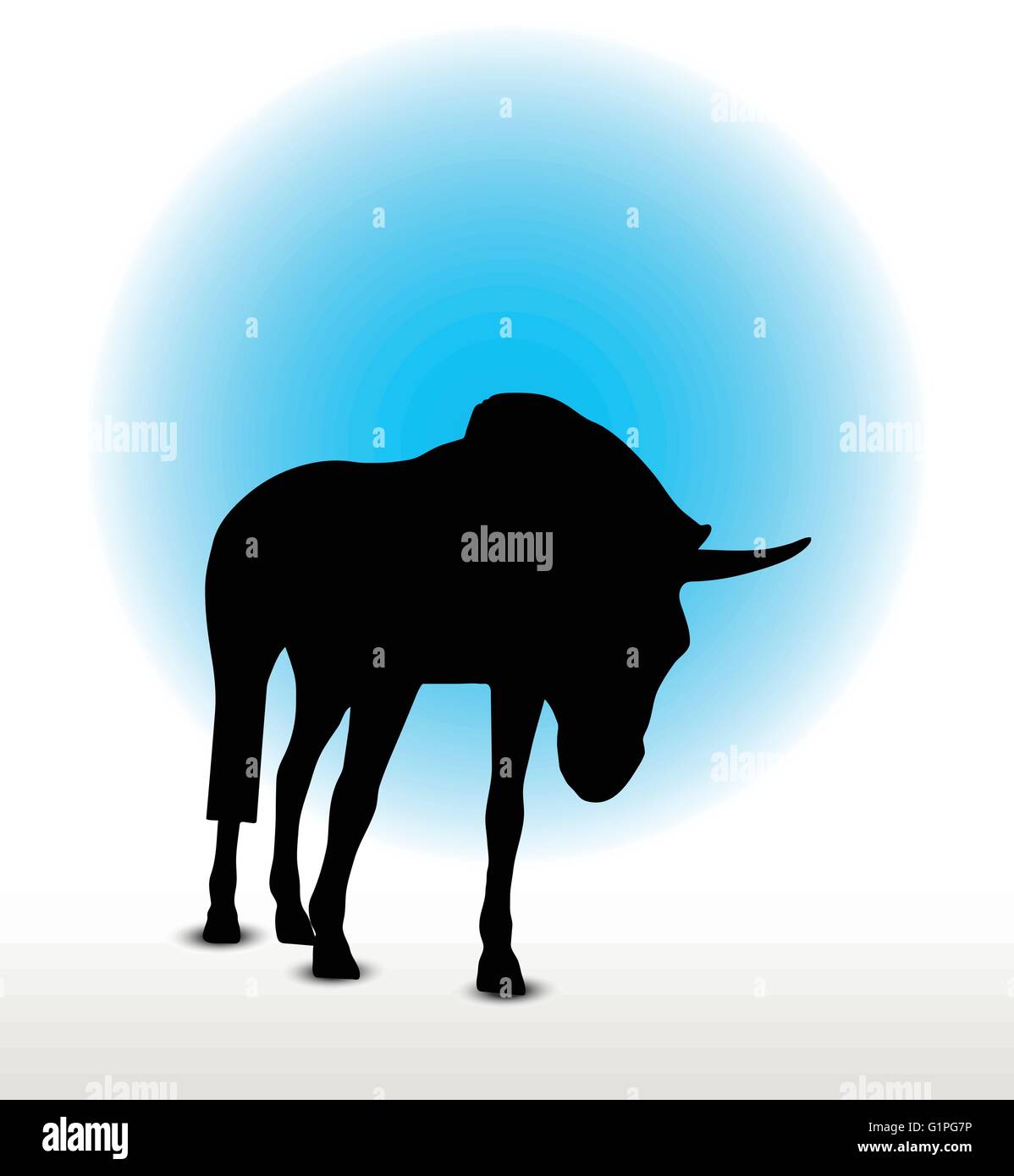 Vector Image, donkey silhouette, in look down pose, isolated on white ...