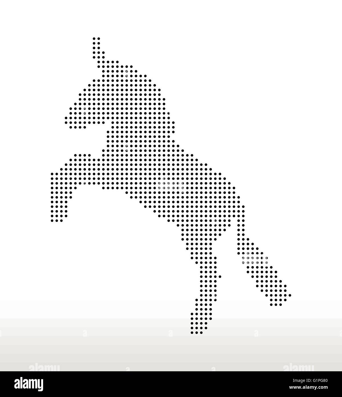 Vector Image, donkey silhouette, in rear pose, isolated on white ...