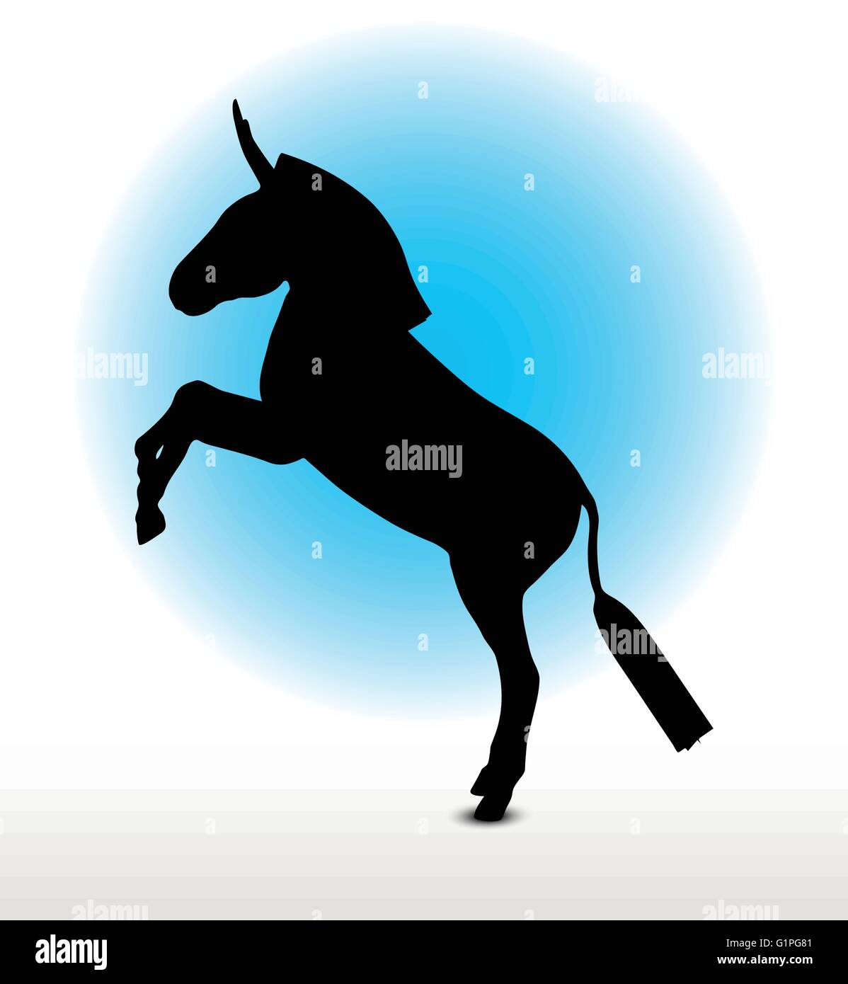 Vector Image, donkey silhouette, in rear pose, isolated on white ...