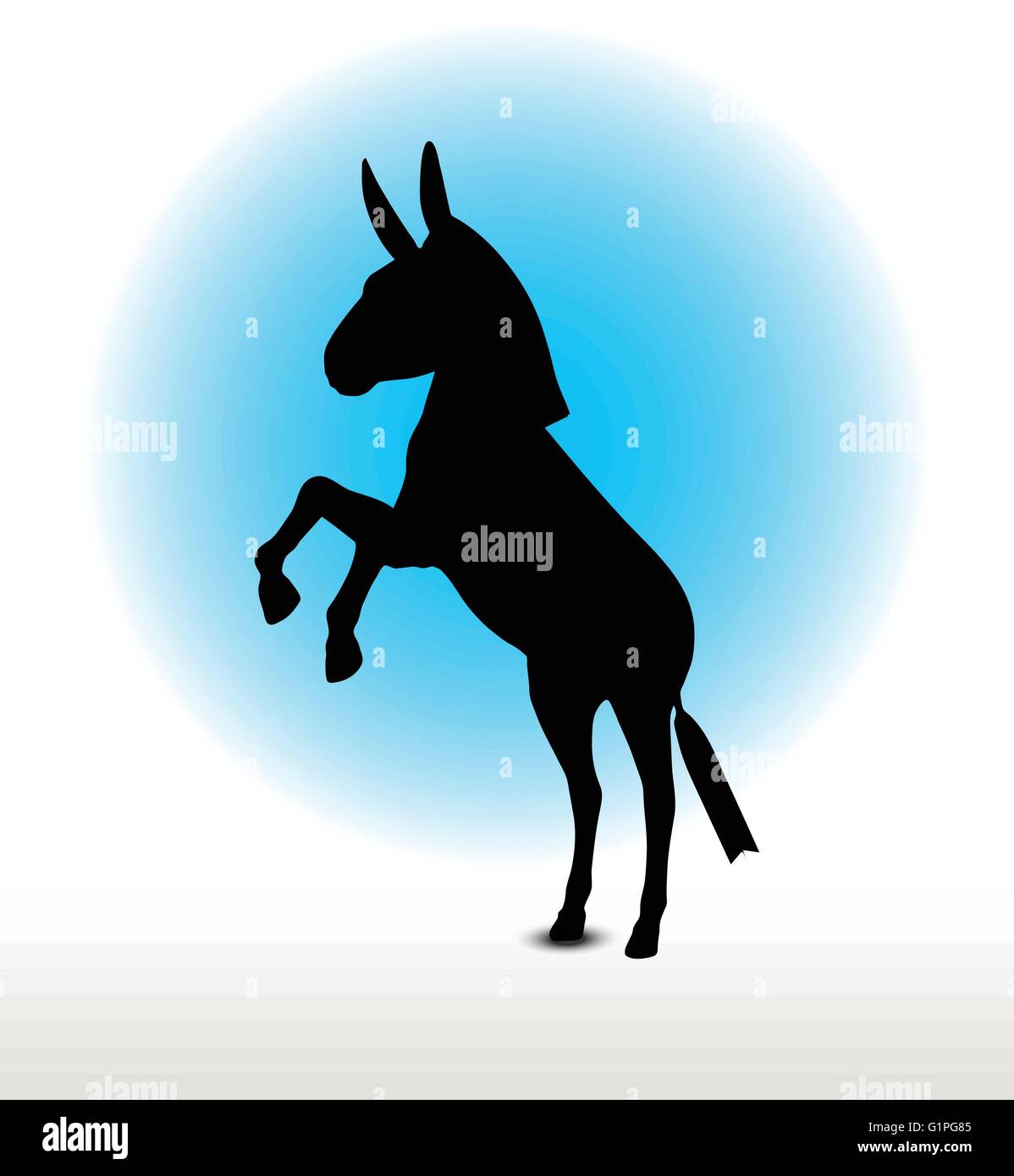 Vector Image, donkey silhouette, in rear pose, isolated on white ...