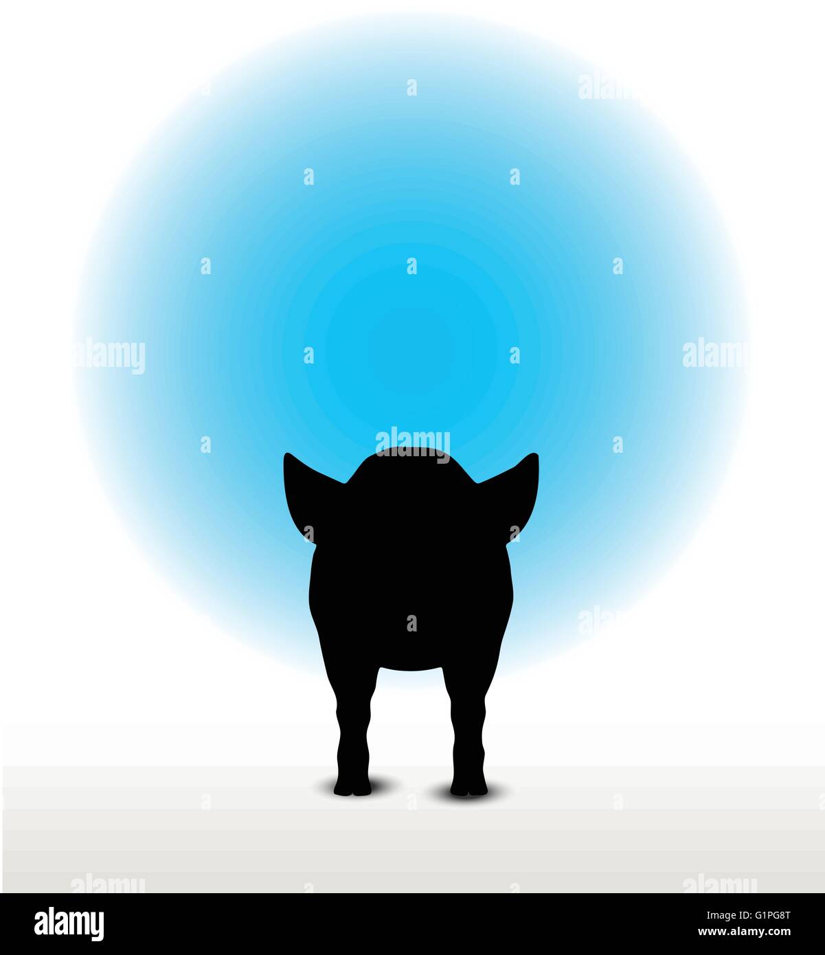 Vector Image, pig silhouette, in Curl Tail pose, isolated on white ...