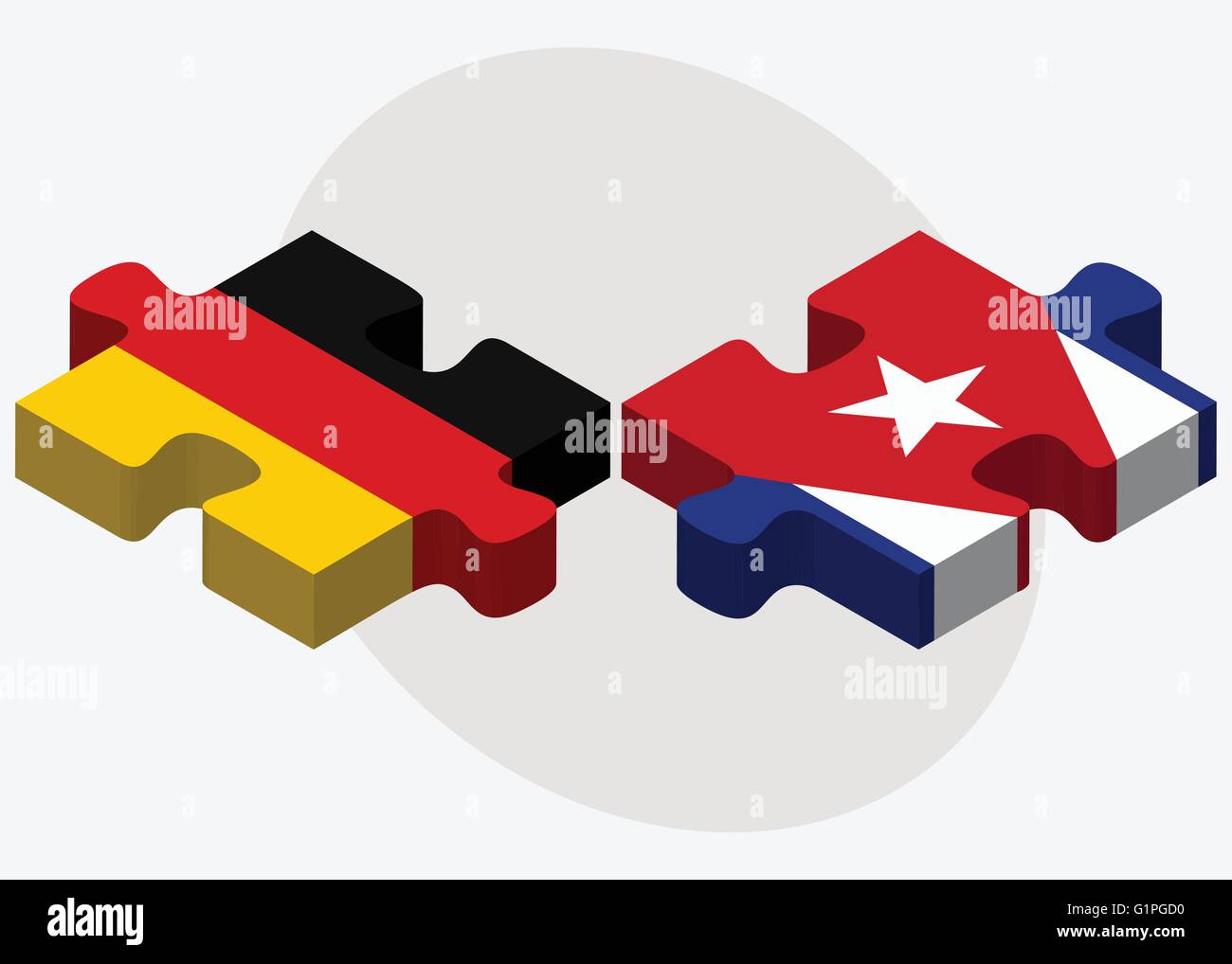 Germany and Cuba Flags in puzzle isolated on white background Stock ...