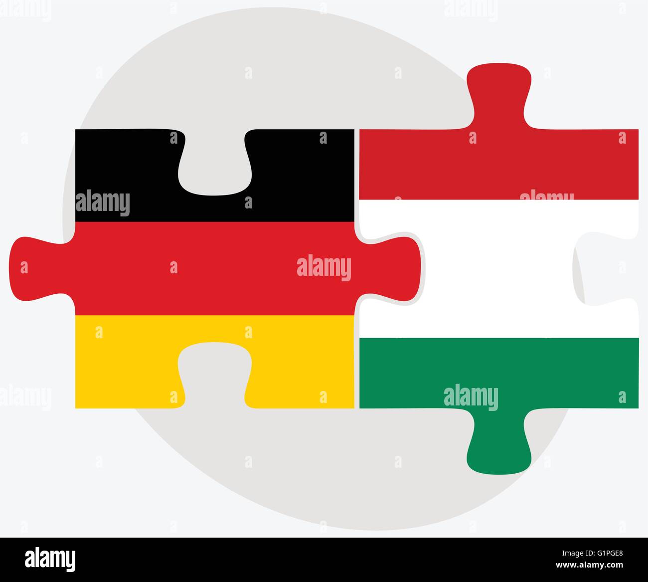 Germany and Hungary Flags in puzzle isolated on white background Stock ...