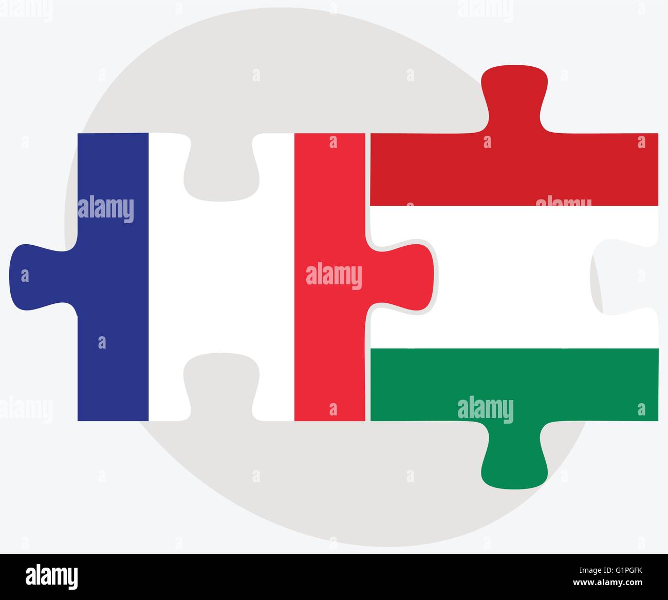 France and Hungary Flags in puzzle isolated on white background Stock ...