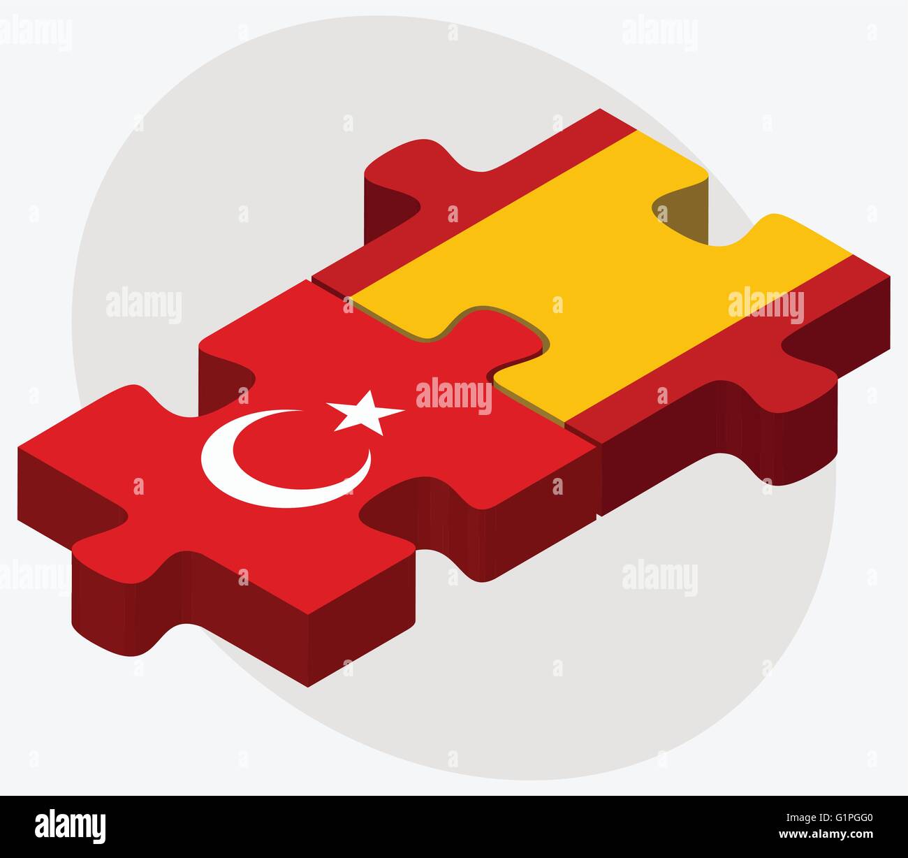 Turkey and Spain Flags in puzzle isolated on white background Stock ...