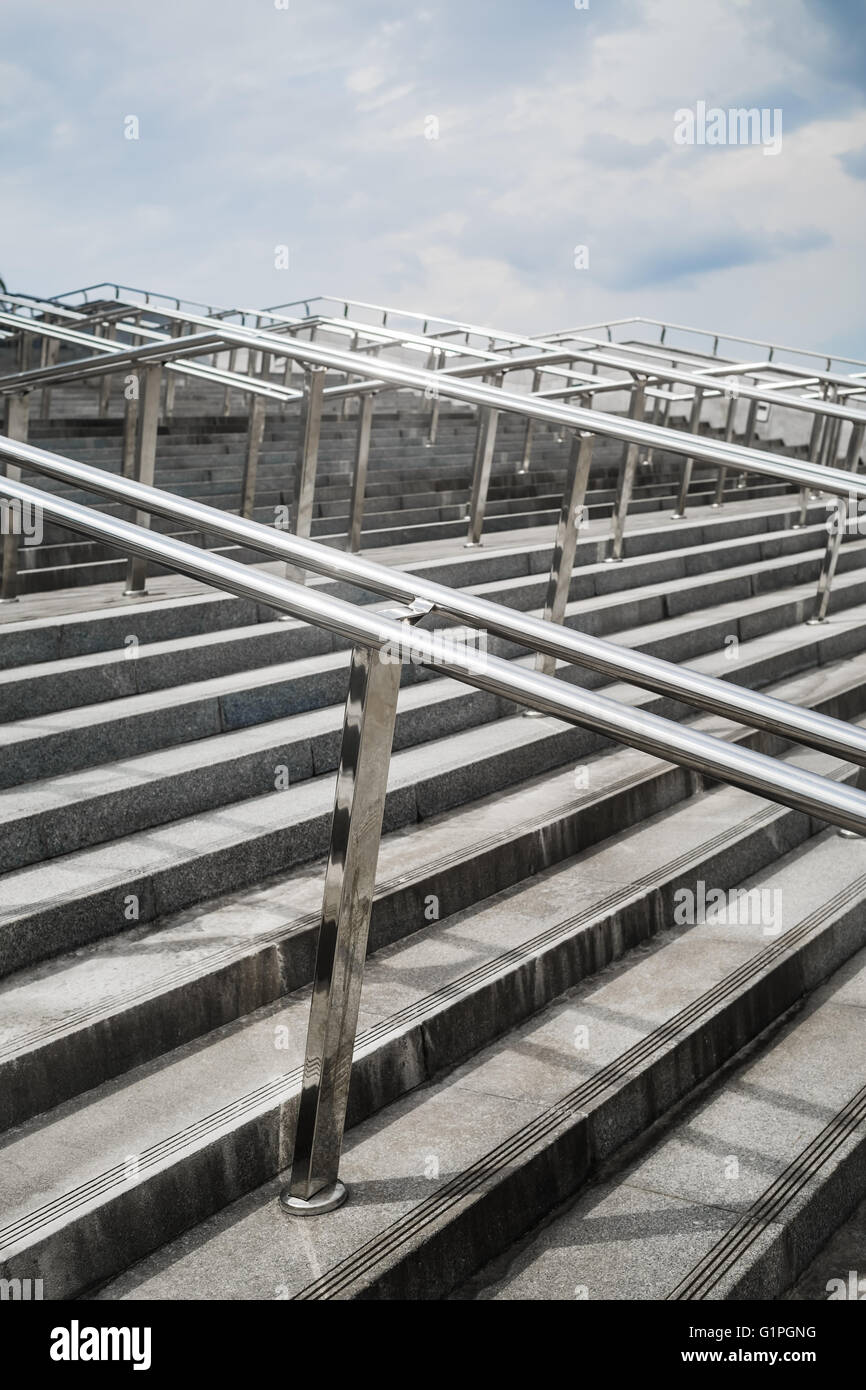 Shiny chrome metal fencing and railings hi-res stock photography and ...