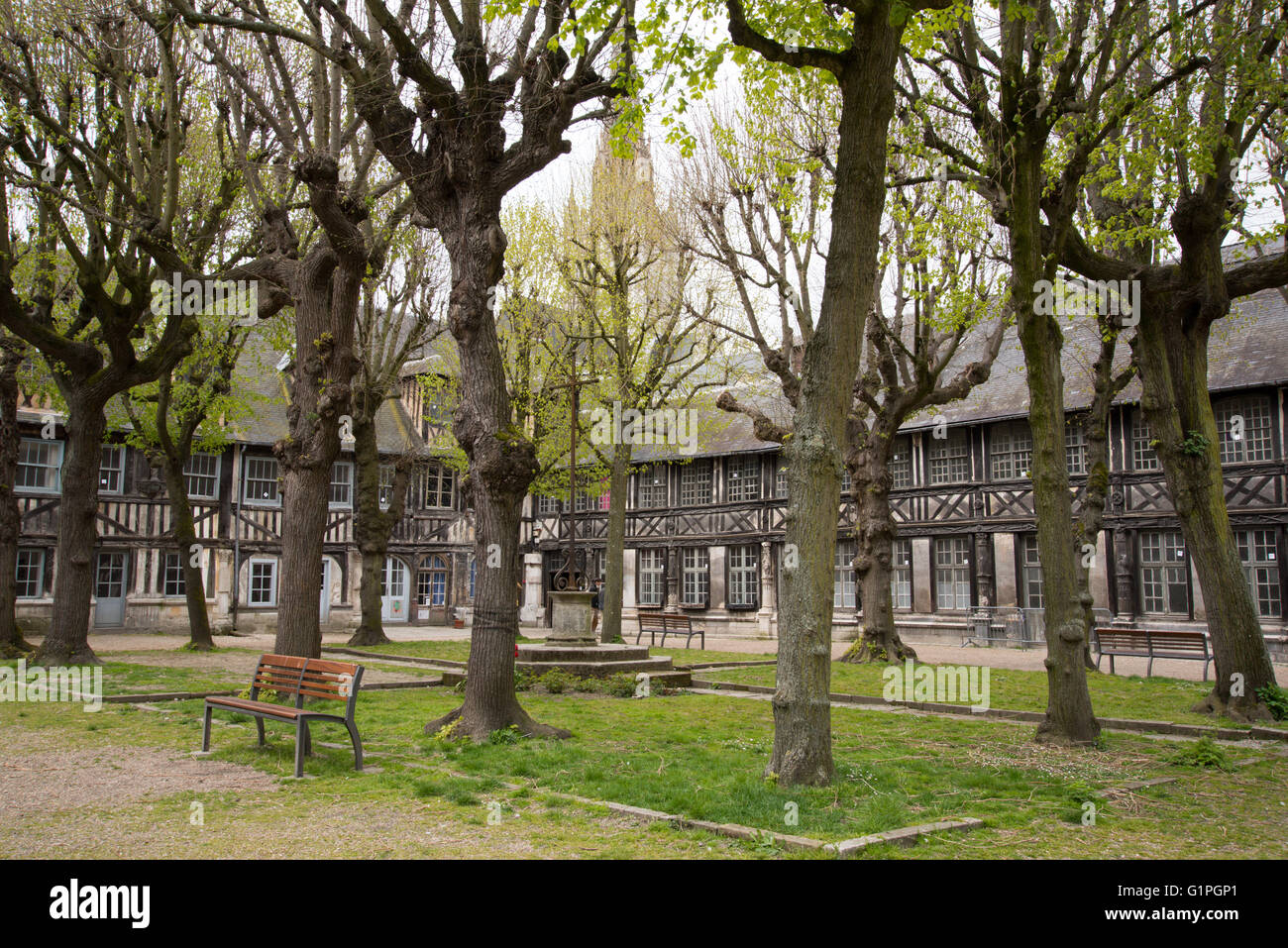 Aitre Saint Maclou plague cemetery, Rouen Stock Photo - Alamy