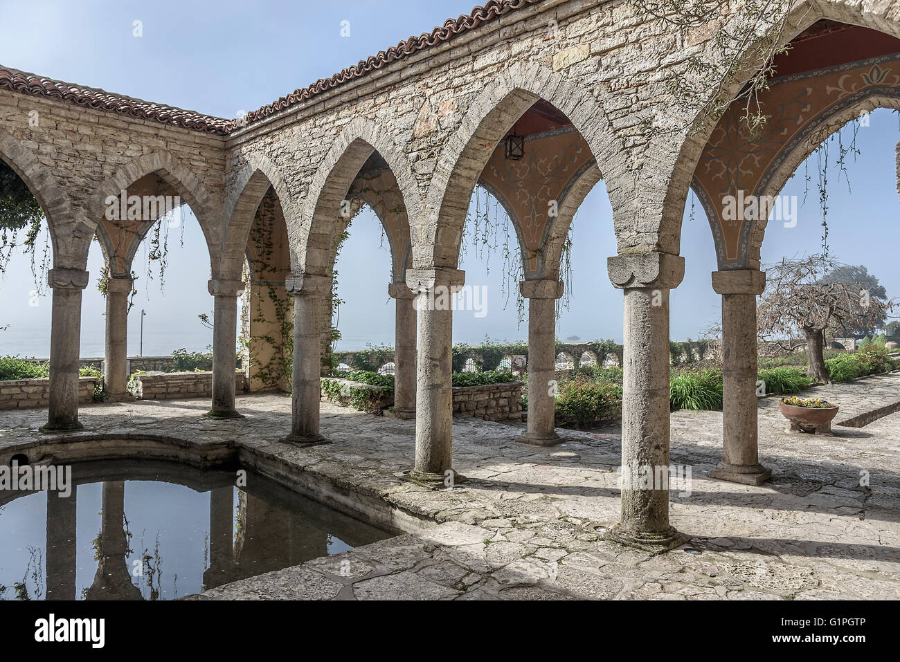 Roman bath in the yard at sunrise Stock Photo - Alamy