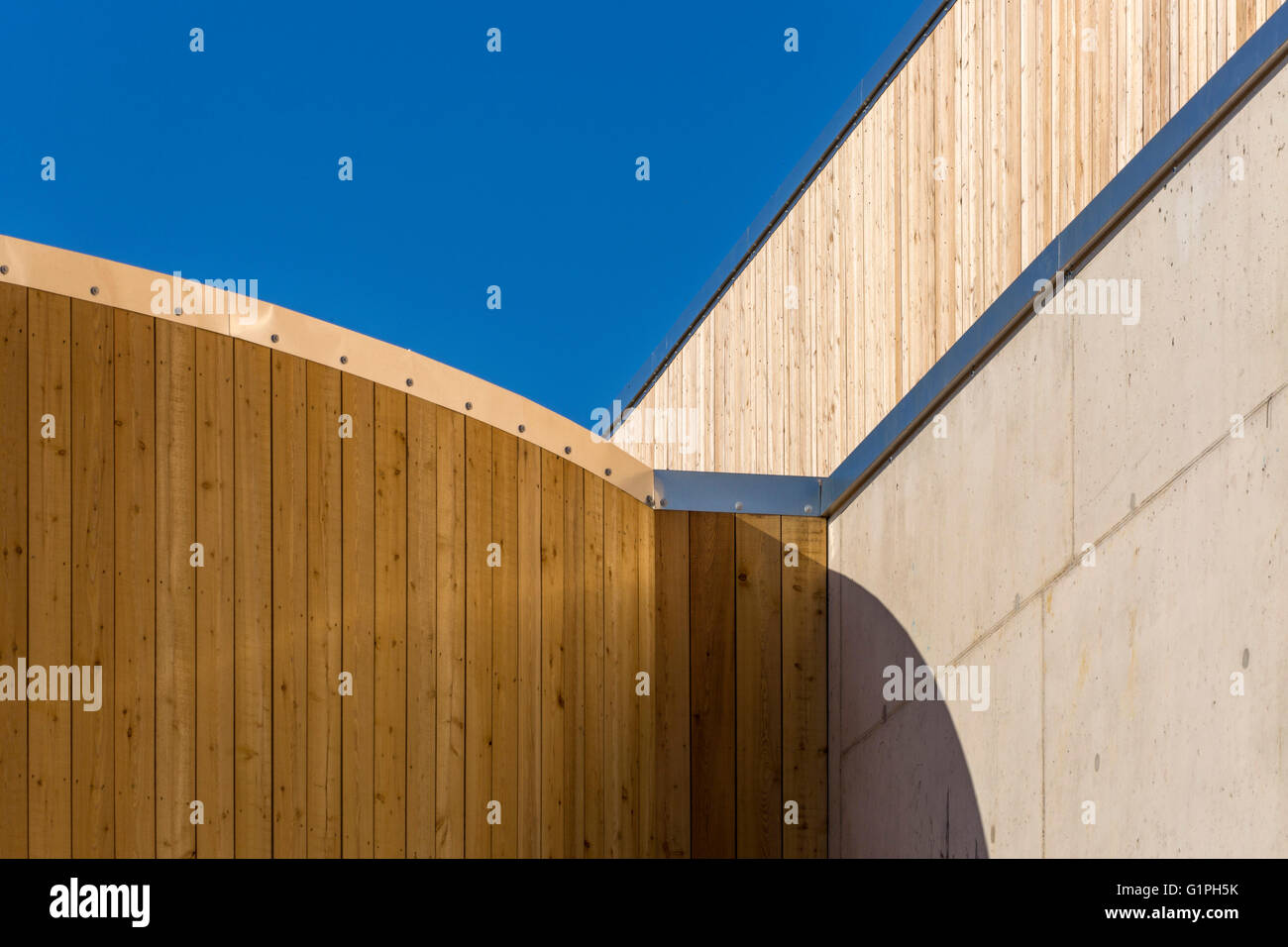 Timber cladding and concrete frame details. Bridport Recycling Centre ...