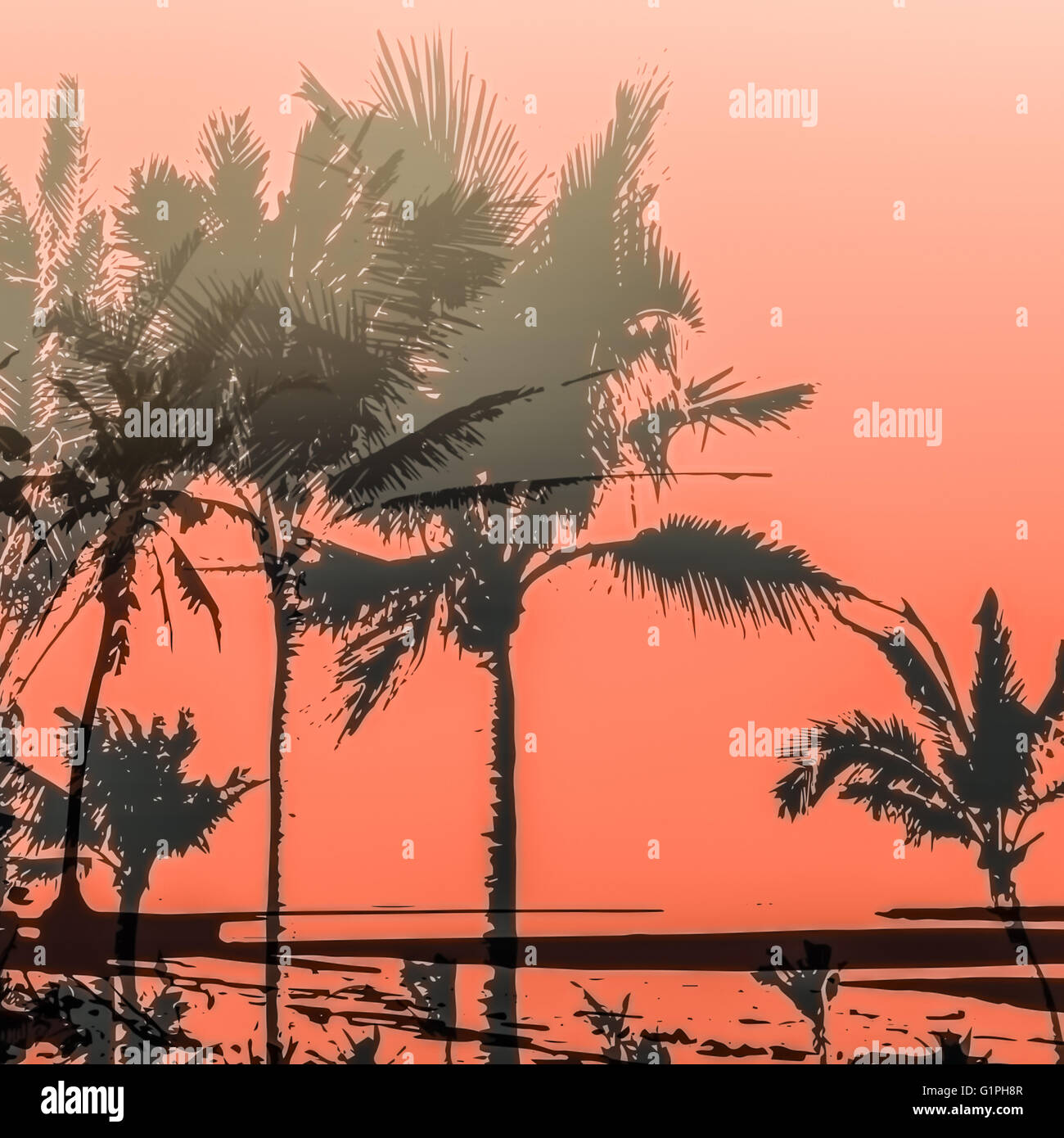 Palm tree print Stock Photo - Alamy