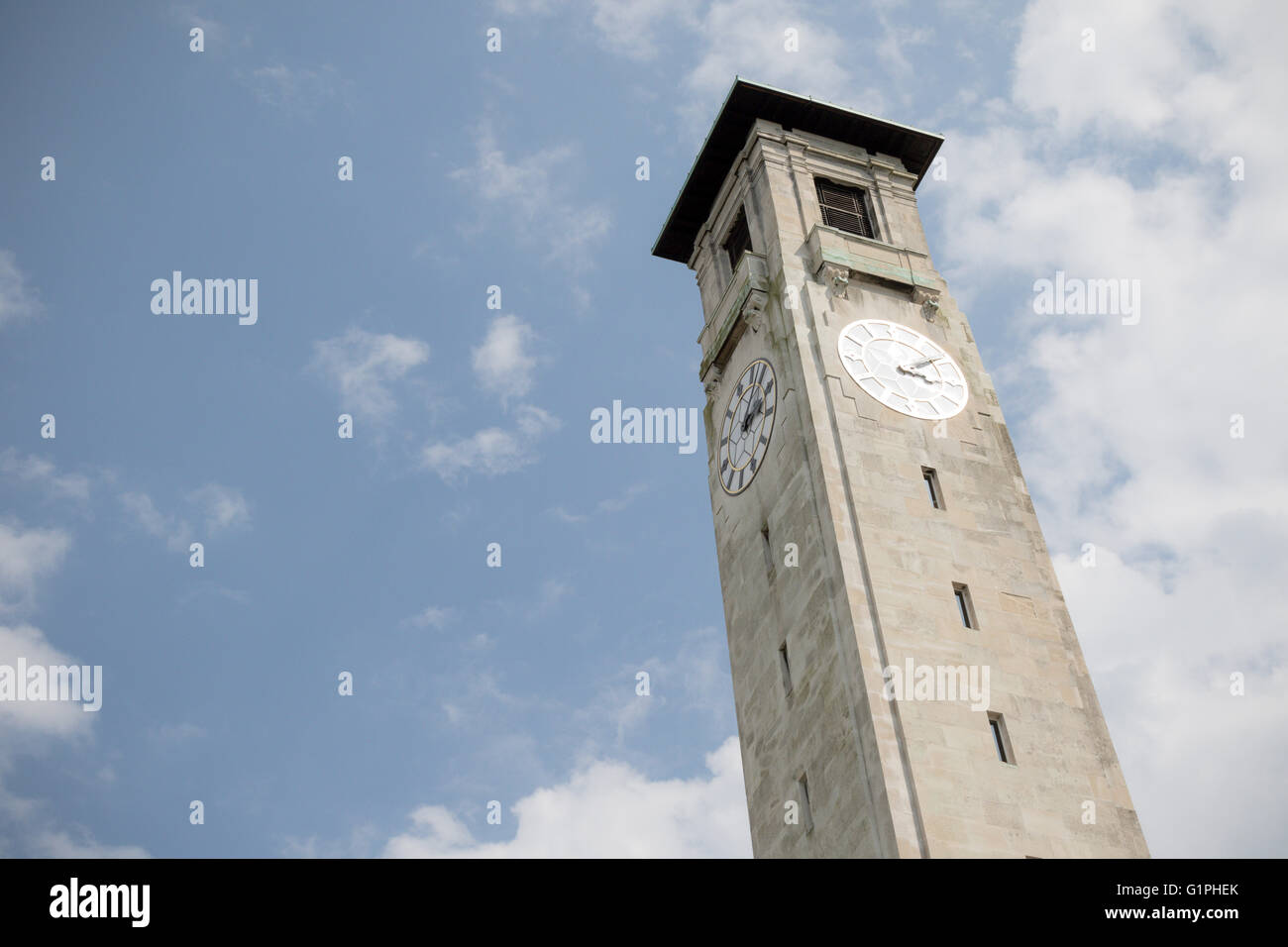 Southampton, UK - 14th May 2016. The clock tower of Southampon's civic ...
