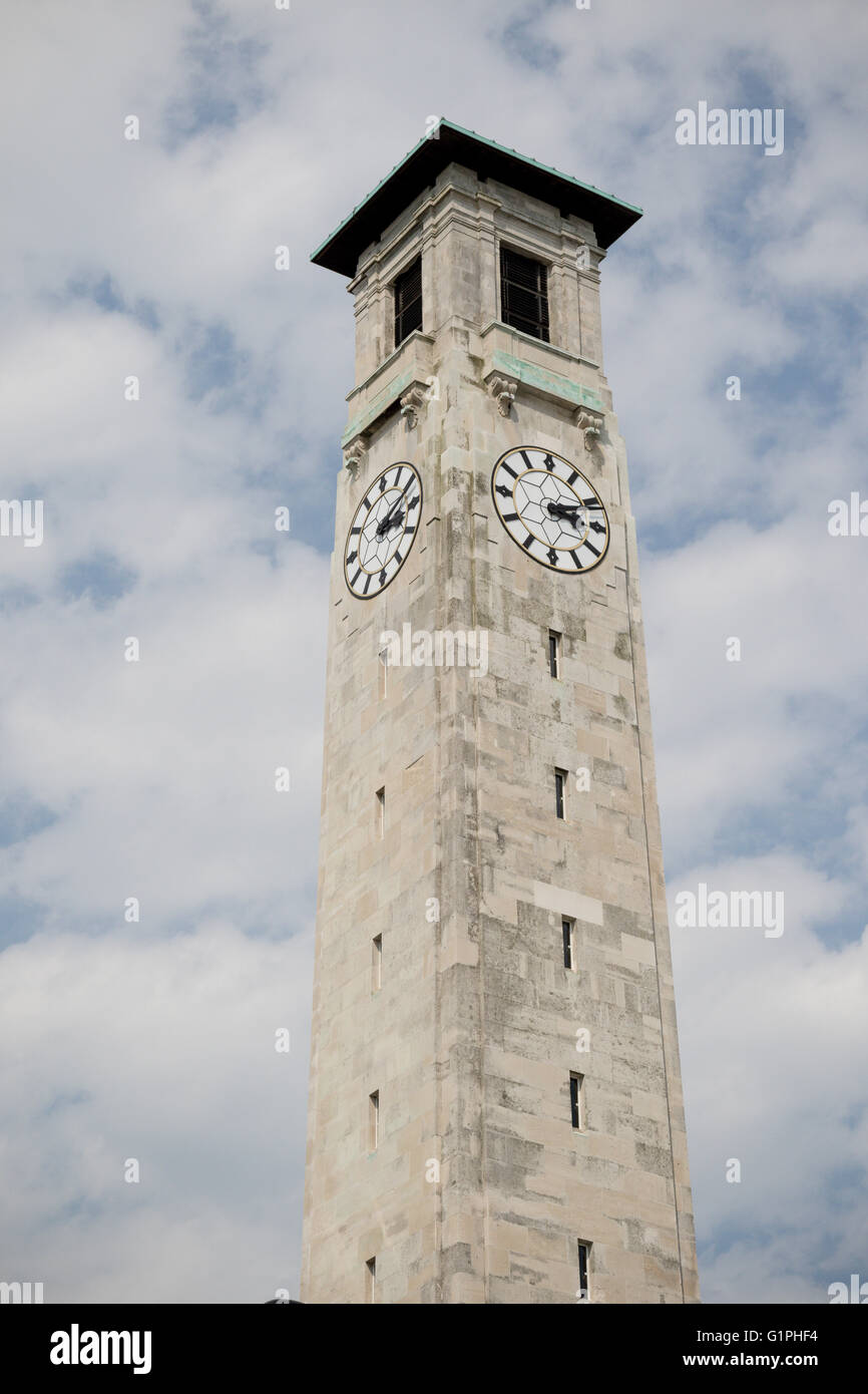 Southampton, UK - 14th May 2016. The clock tower of Southampon's civic ...