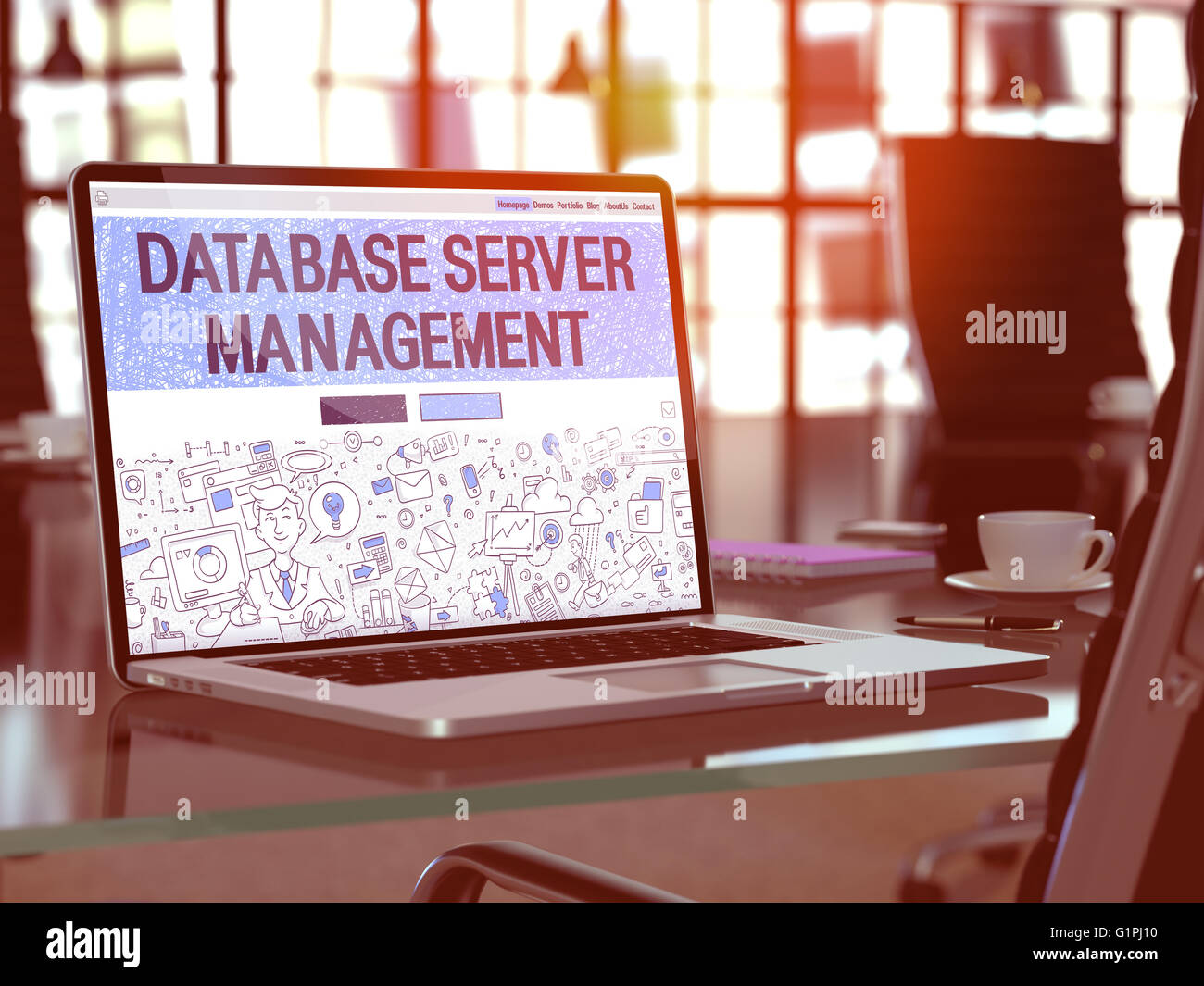 Database Server Management - Concept on Laptop Screen Stock Photo - Alamy