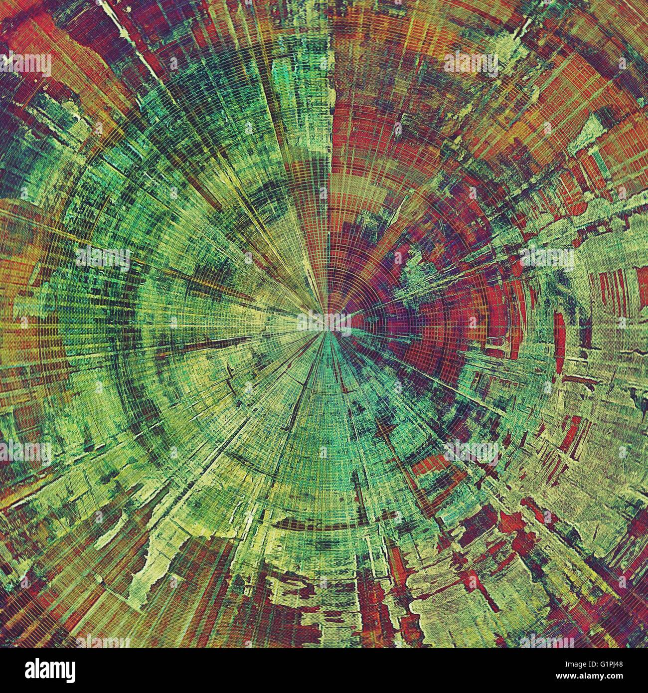 Spherical background with dirty grunge texture, vintage style elements ...