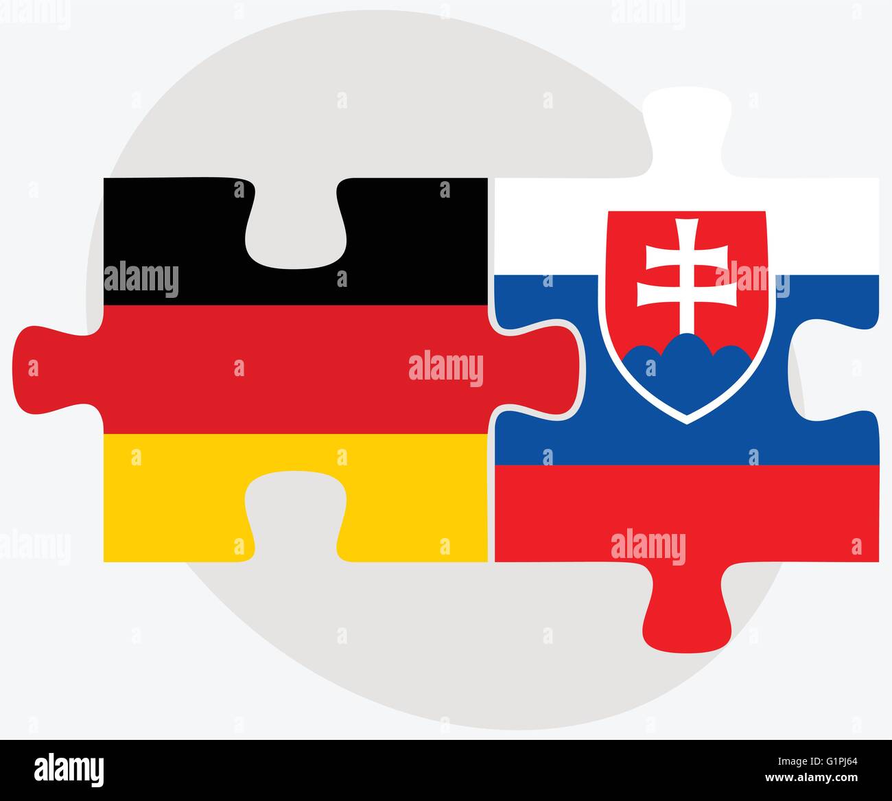 Germany and Slovakia Flags in puzzle isolated on white background Stock ...