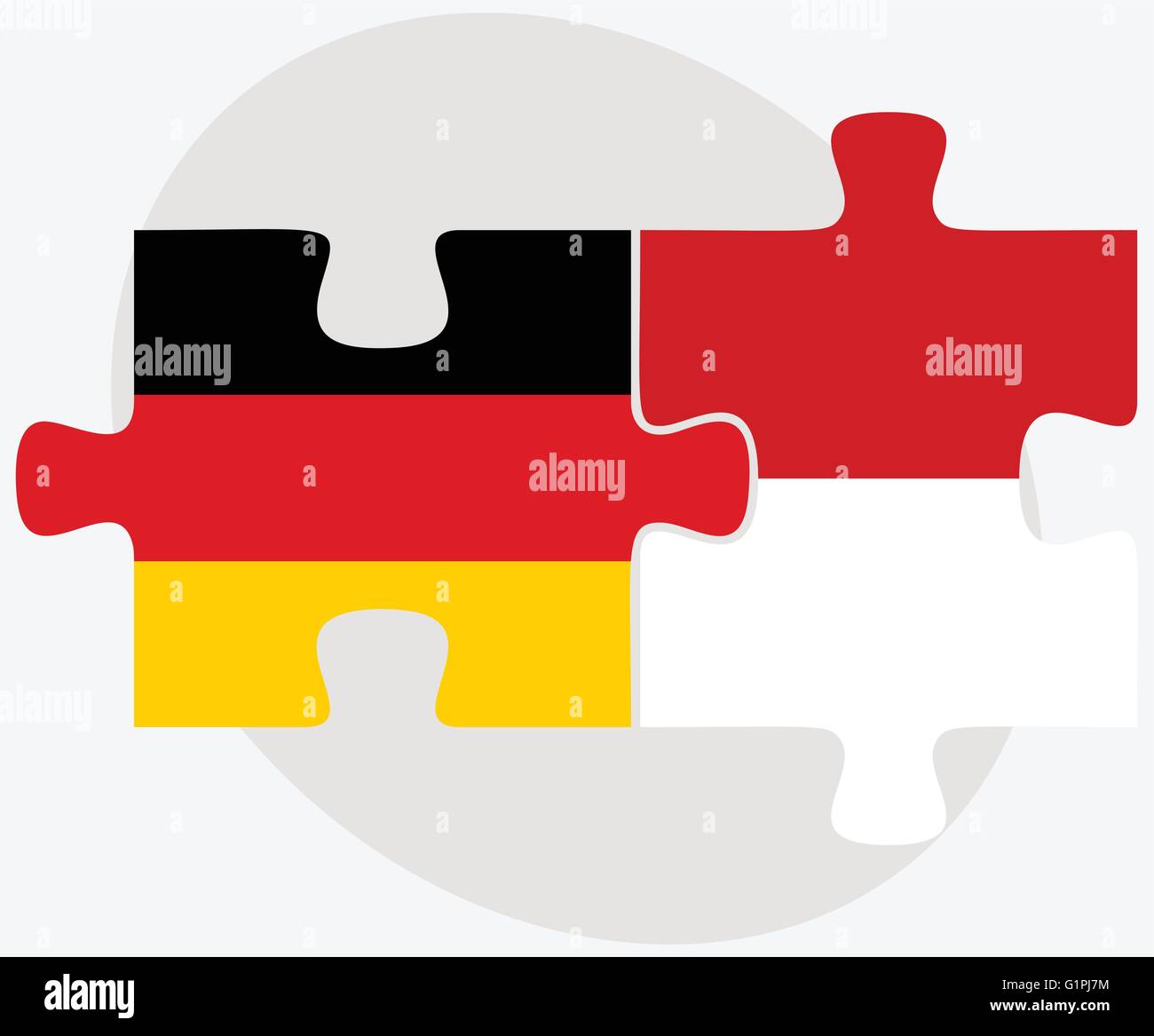 Germany and Monaco Flags in puzzle isolated on white background Stock ...