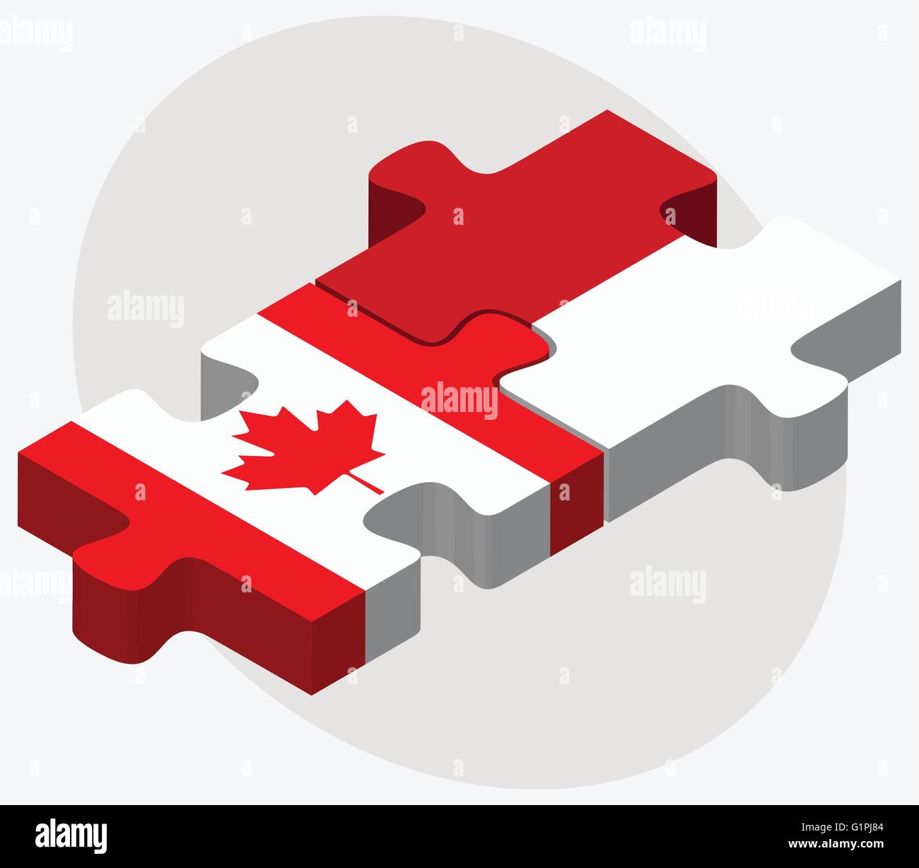 Canada and Monaco Flags in puzzle isolated on white background Stock ...