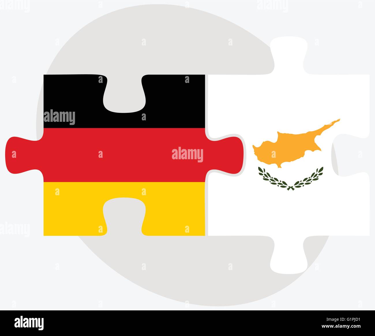 Germany and Republic of Cyprus Flags in puzzle isolated on white ...