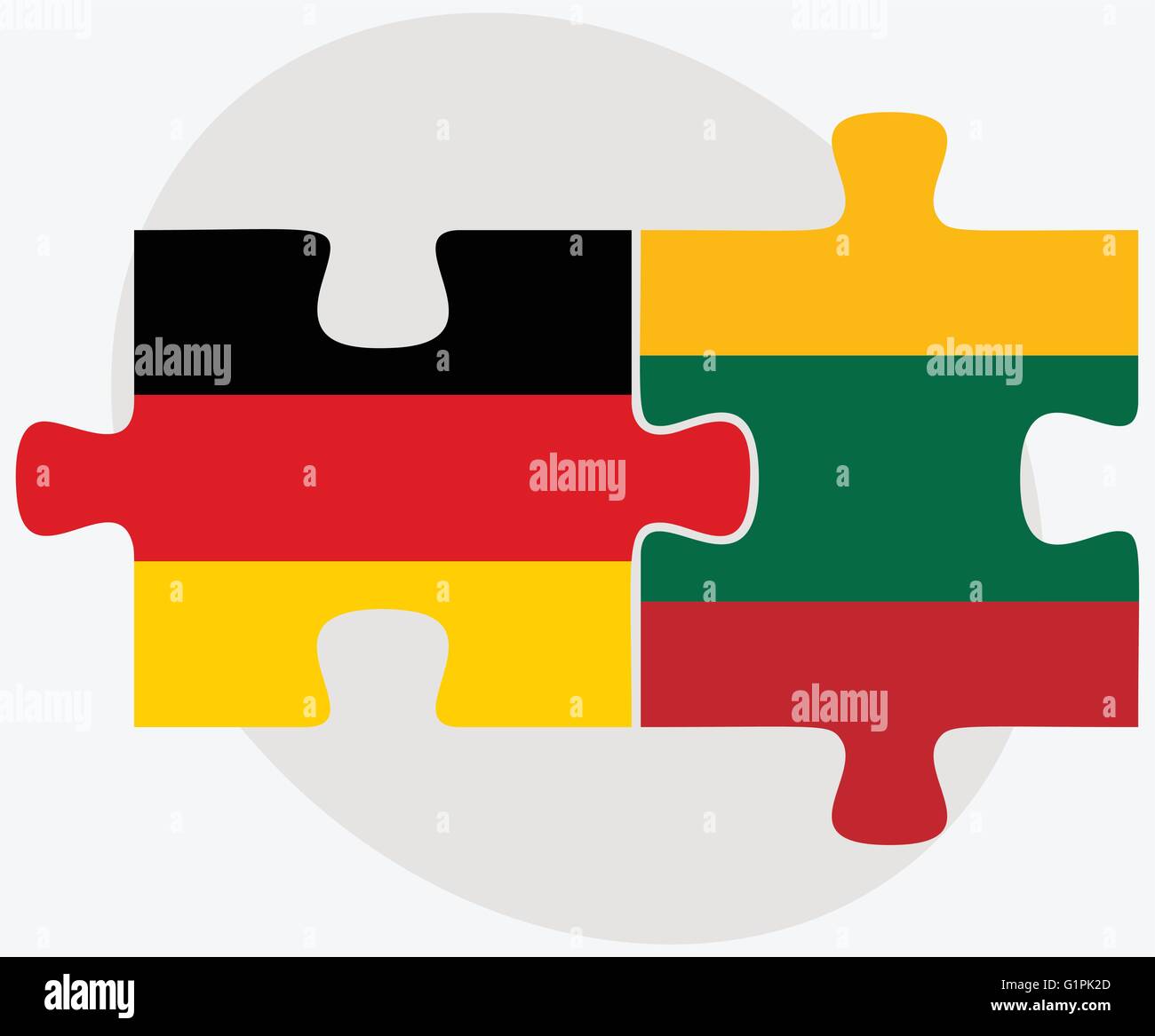 Germany and Lithuania Flags in puzzle isolated on white background ...