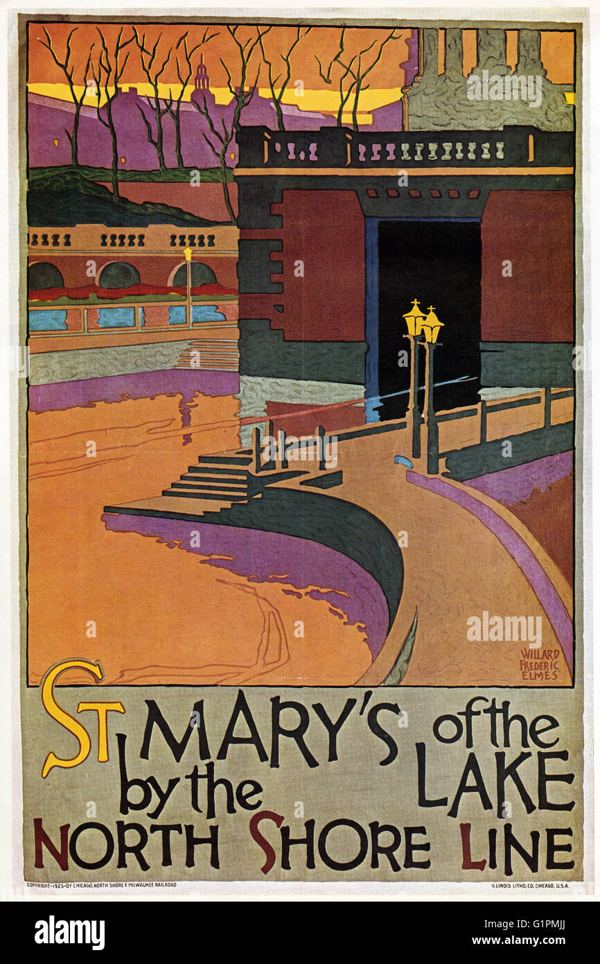 RAILROAD POSTER, 1925 Stock Photo - Alamy