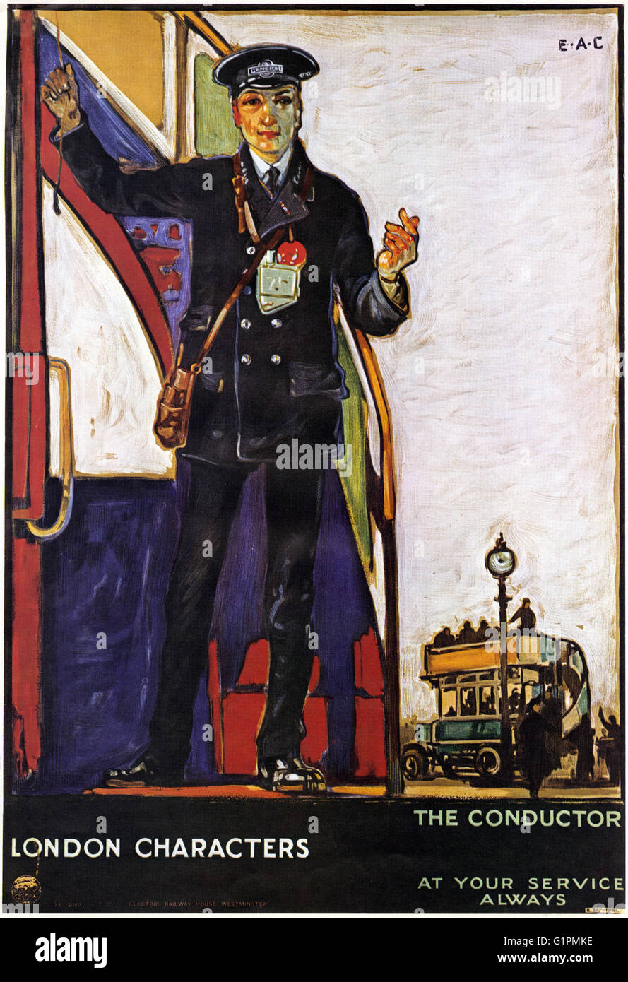 BUS ADVERTISEMENT, 1919. 'London Characters - The Conductor ...