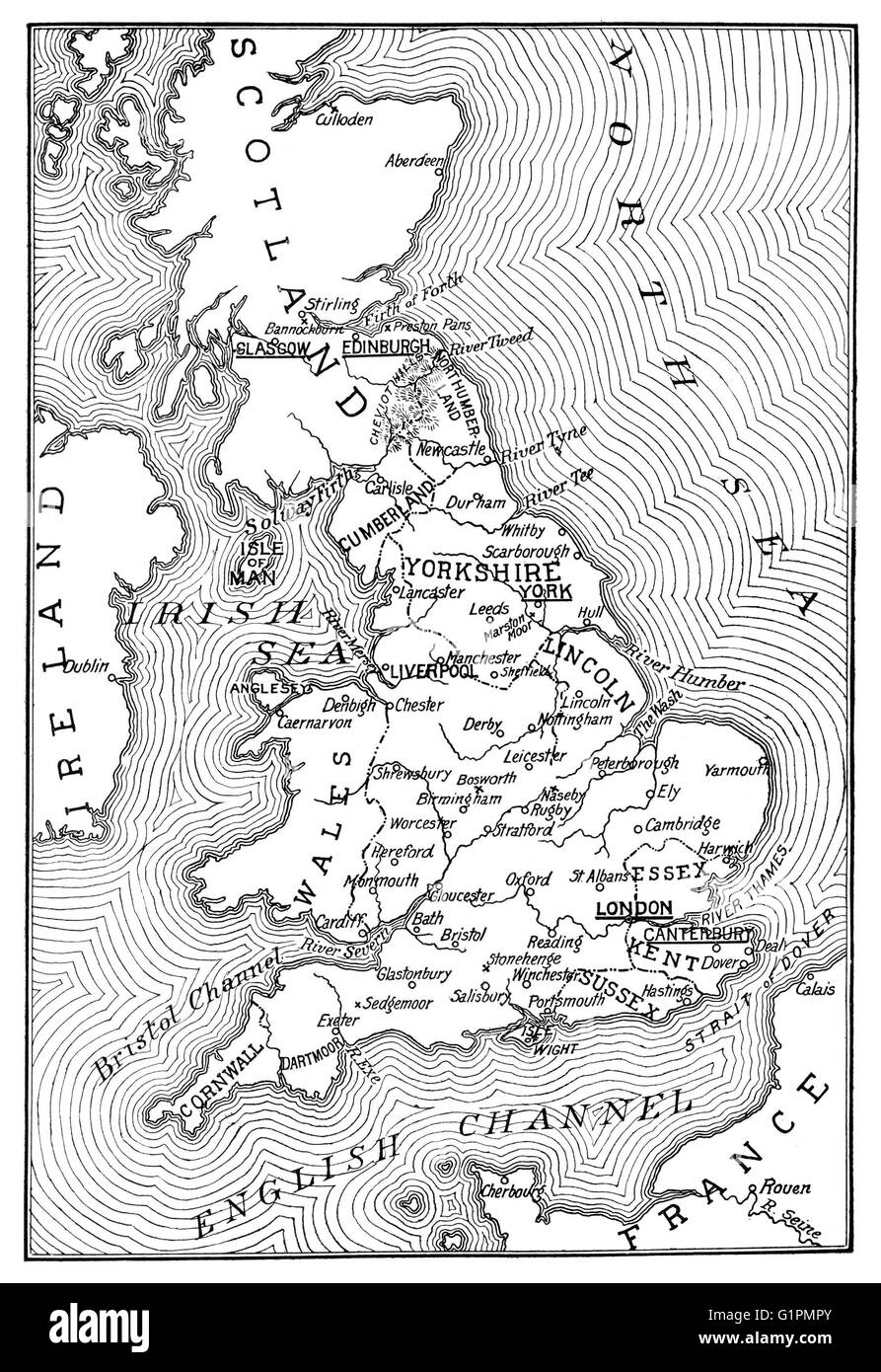MAP: ENGLAND, c1900. Engraving, c1900 Stock Photo - Alamy