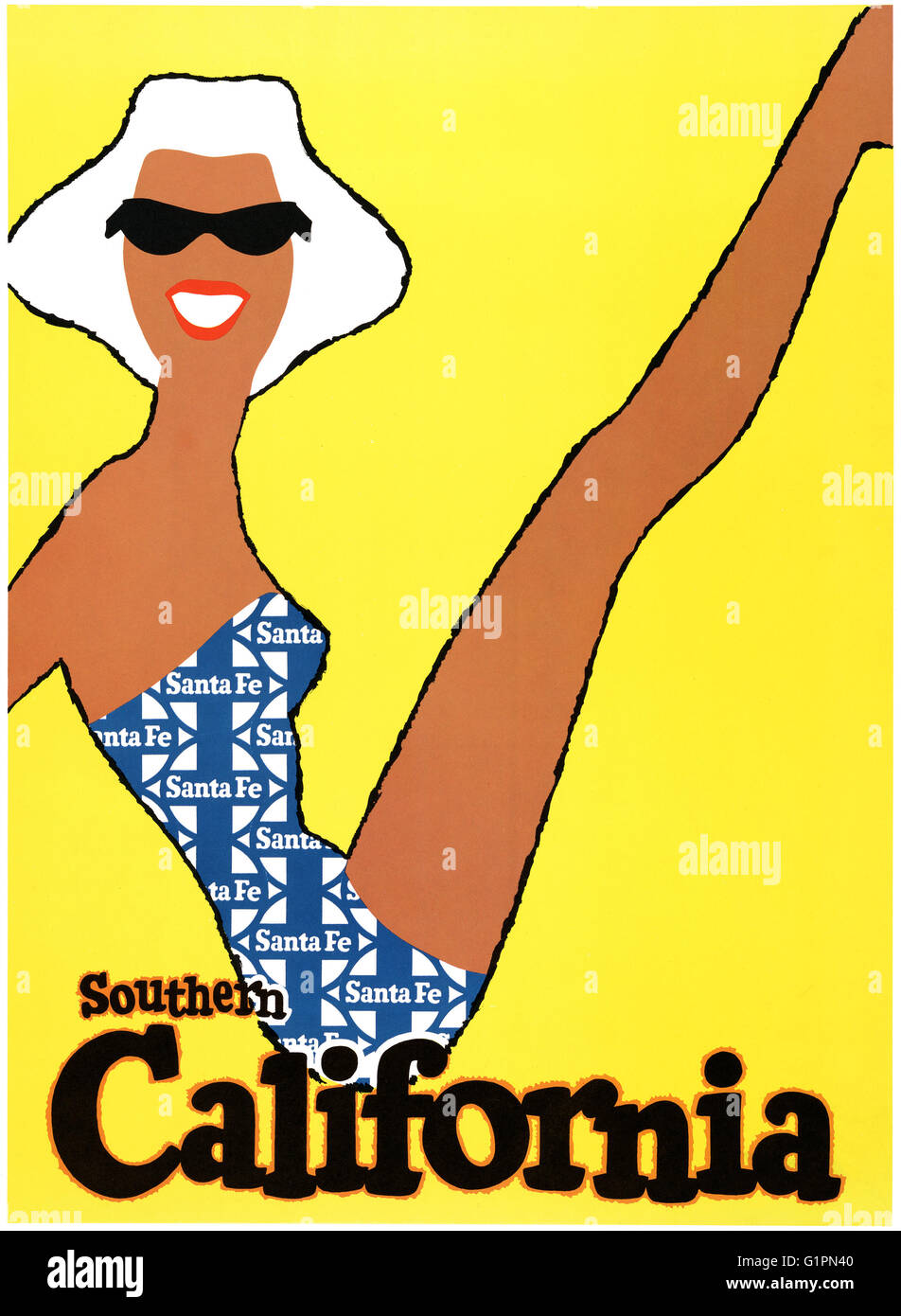 SANTA FE RAILWAY, 1963. Poster for the Atchison, Topeka and Santa Fe ...