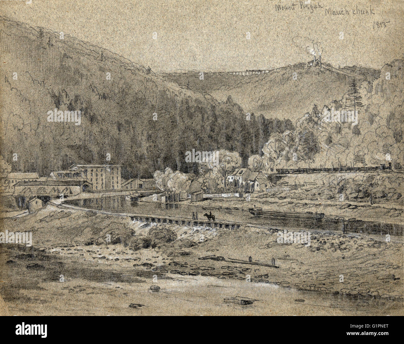 PENNSYLVANIA: MAUCH CHUNK. View of Mount Pisgah in Mauch Chunk ...